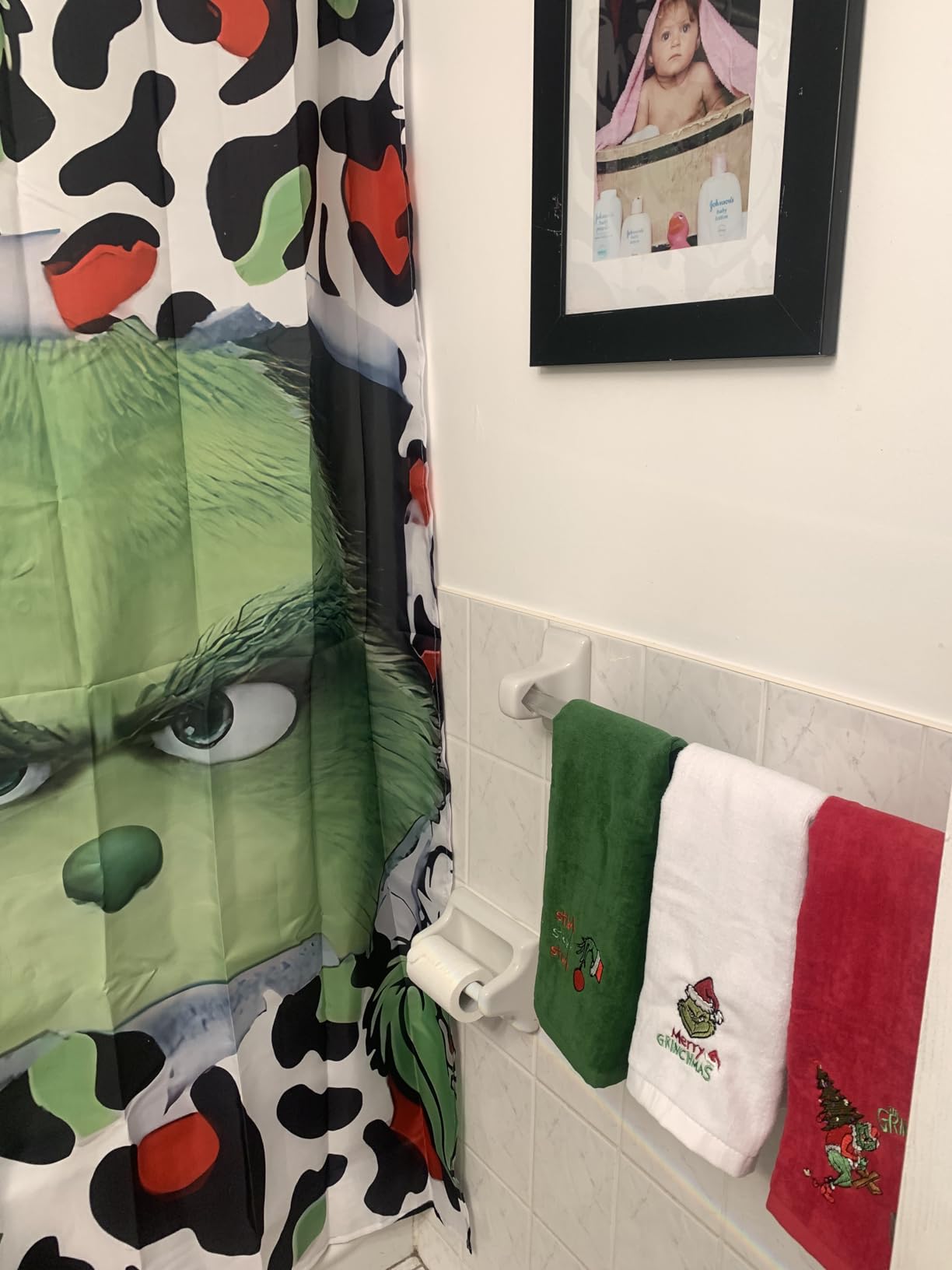 Large Size Grinch Christmas Hand Towels 40cm x 65cm, 100% Pure Cotton ...