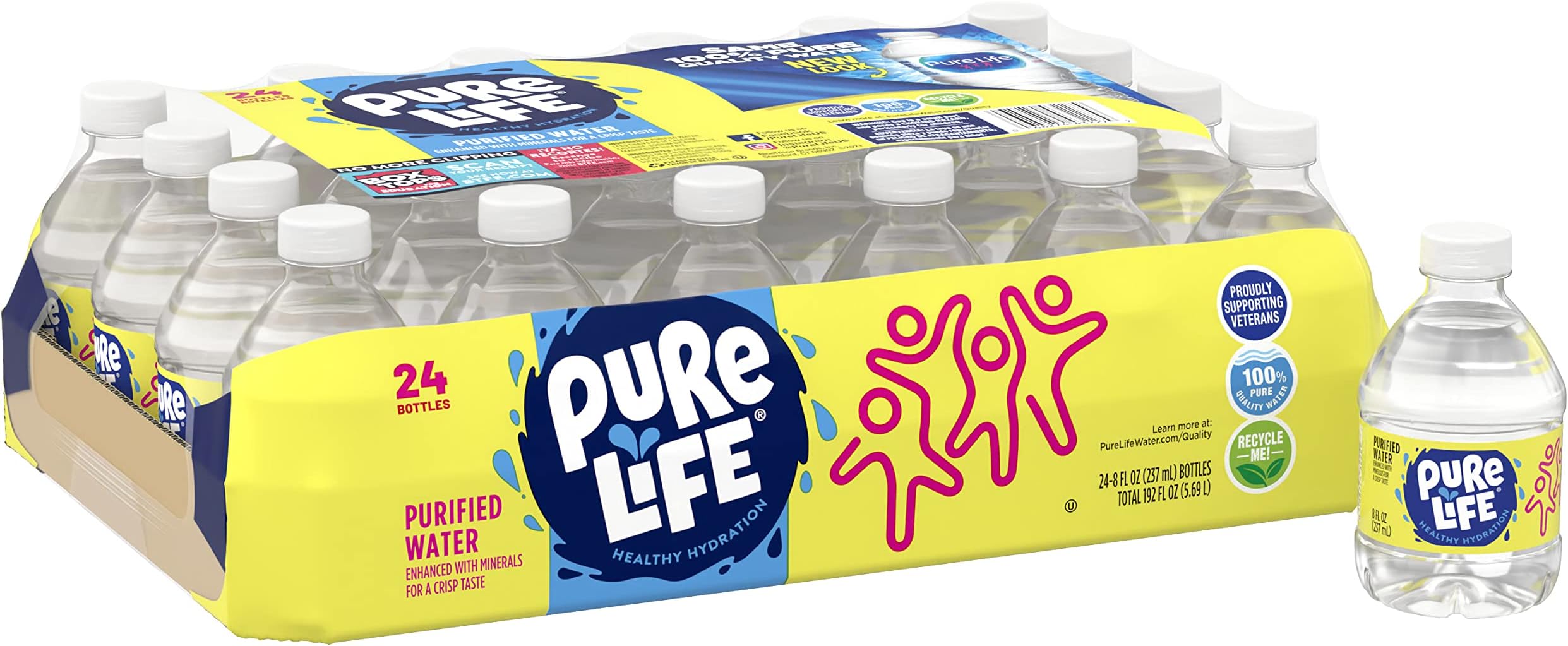 Amazon.com: Pure Life, Purified Water, 8 Fl Oz, Plastic Bottled Water ...