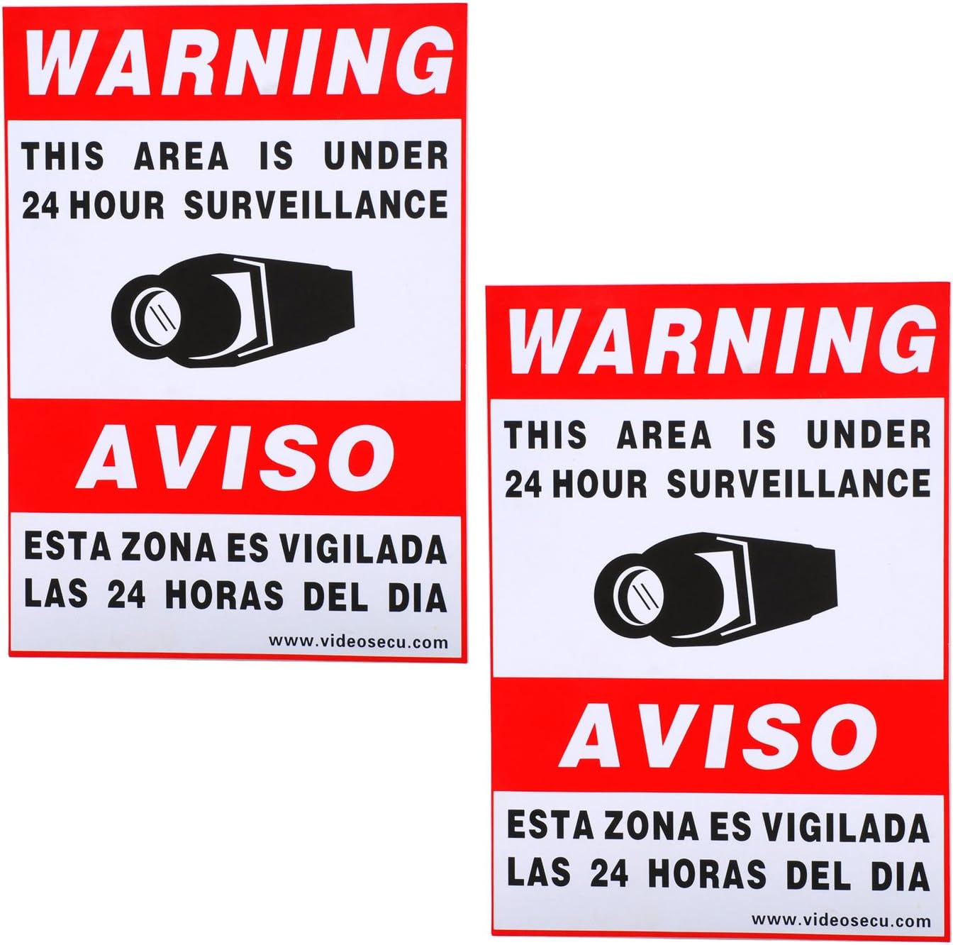 Amazon.com: VideoSecu 2 Pack of 11.5x8.3" Security Warning Decal ...