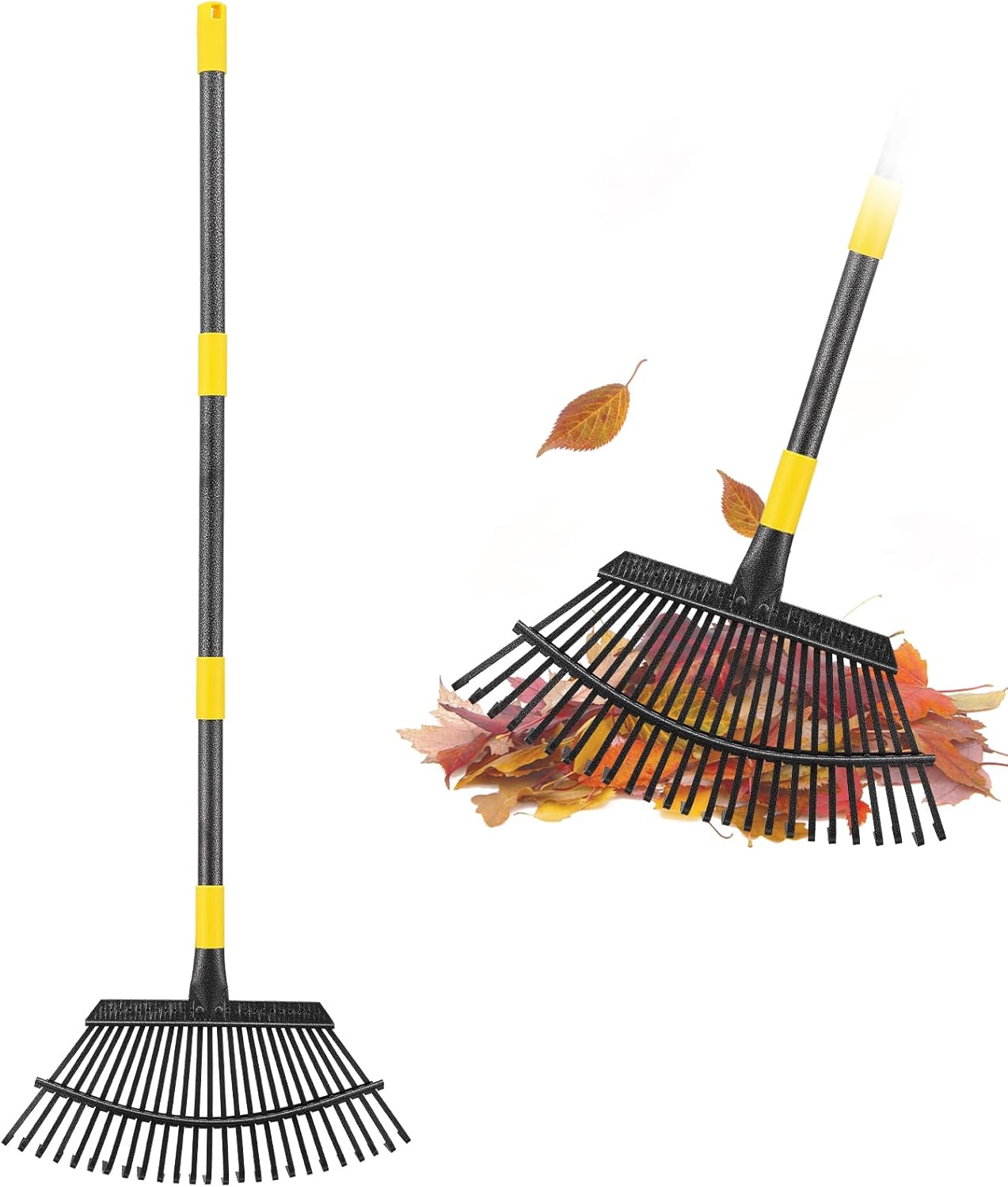 Amazon.com : Rake for Leaves, 25 Tines 18" Wide Large Leaf Rake Heavy ...