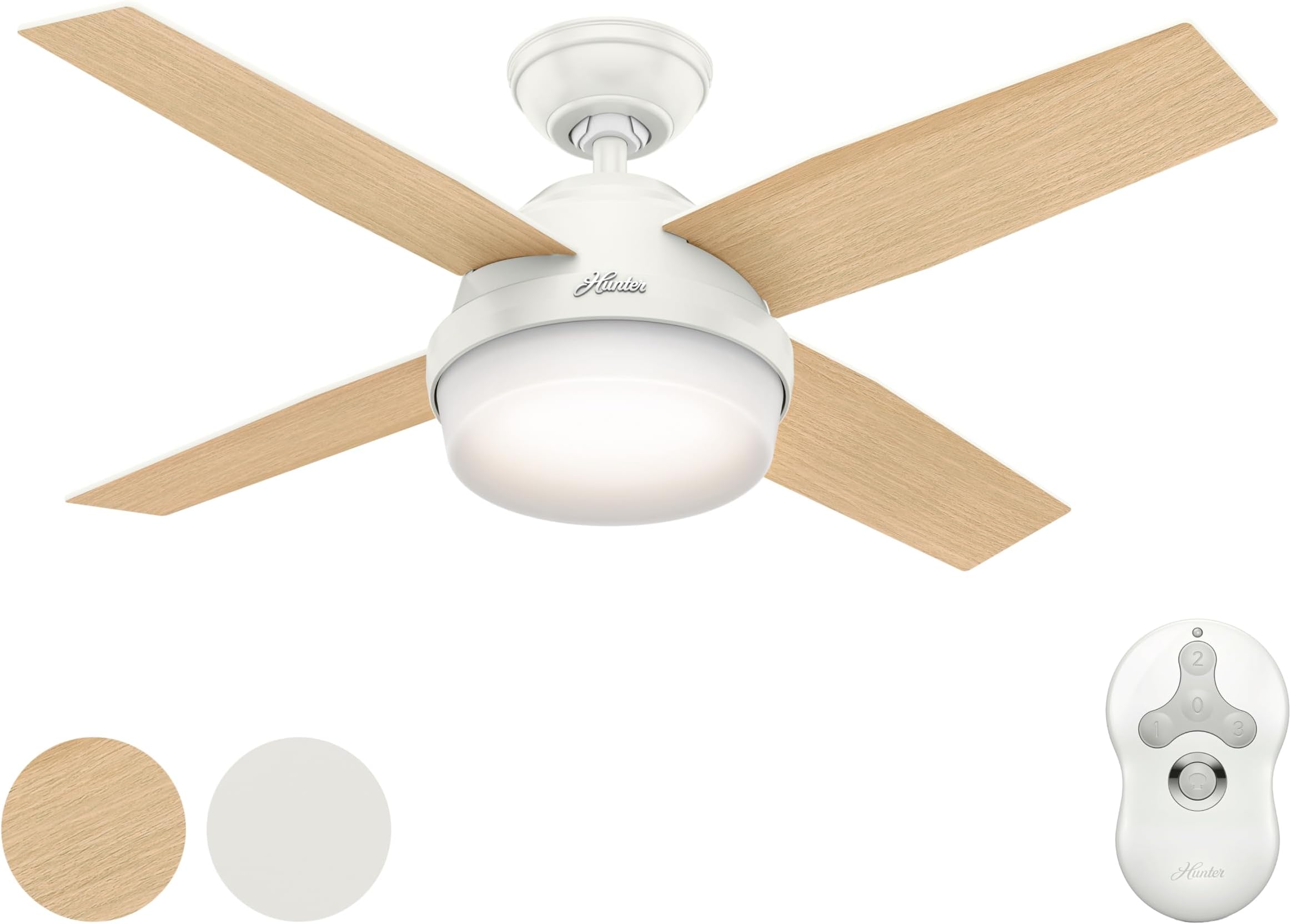 Hunter 52 in. Contemporary Ceiling Fan in Gloss Black with Dimmable LED ...