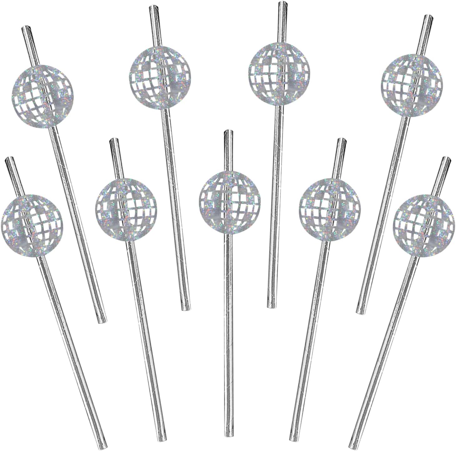 Amazon.com: C CRYSTAL LEMON Set of 12 Reusable Disco Ball Straws: Ideal ...