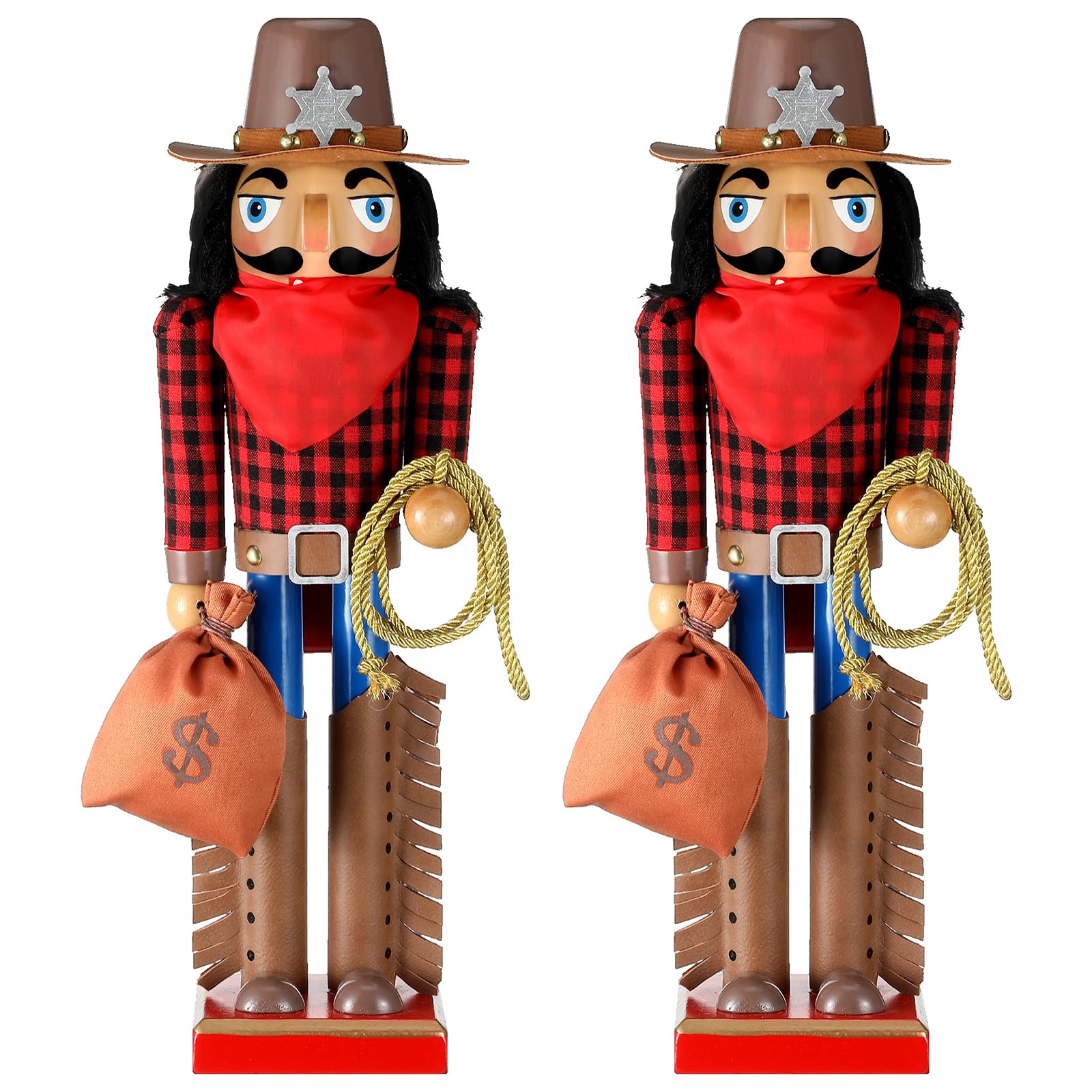 Amazon.com: Threehoney 2 Pack Christmas Western Cowboy Nutcrackers ...