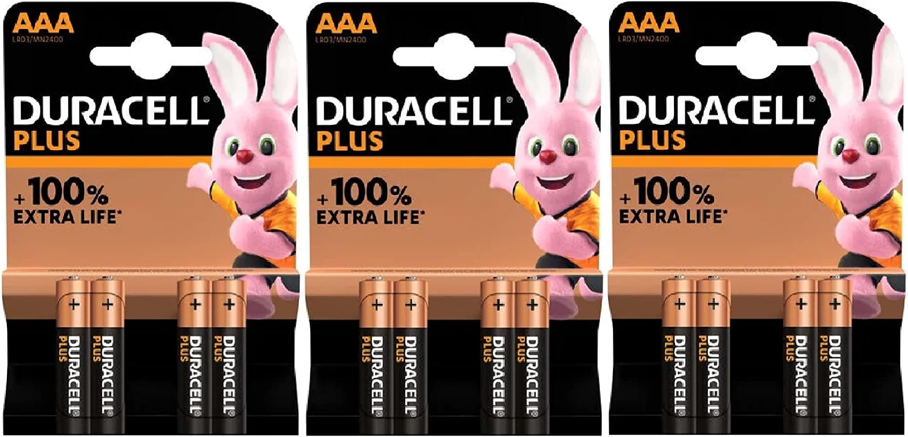 12X Duracell AAA Plus Alcalina (3 Blister Da 4 Batterie) 12 Pile Mini ...