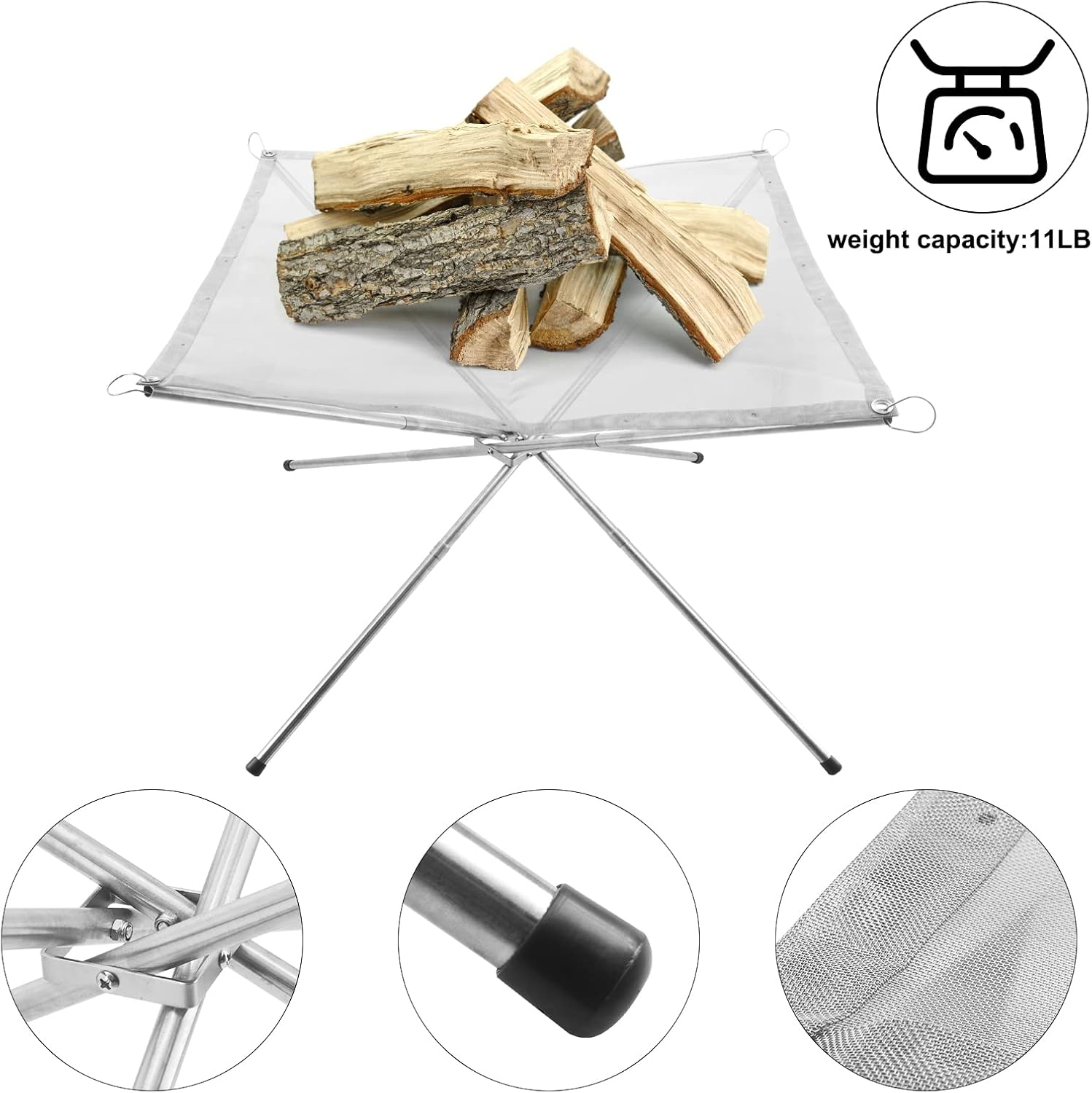 Portable Fire Pit, Outdoor Foldable Fire Pit for Camping, Collapsing ...