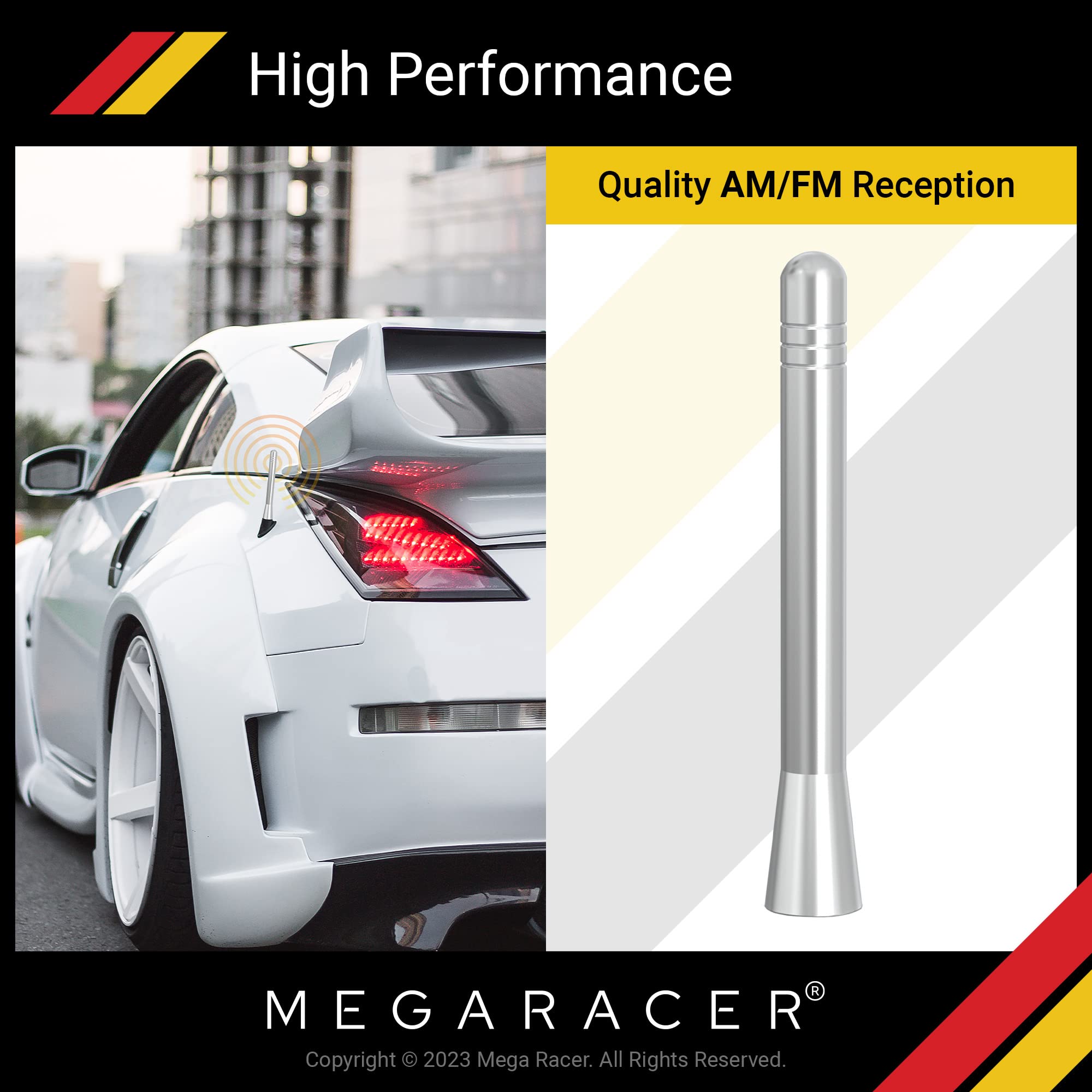 Snapklik.com : Mega Racer Silver Aluminum Antenna For Trucks - 3.9 ...