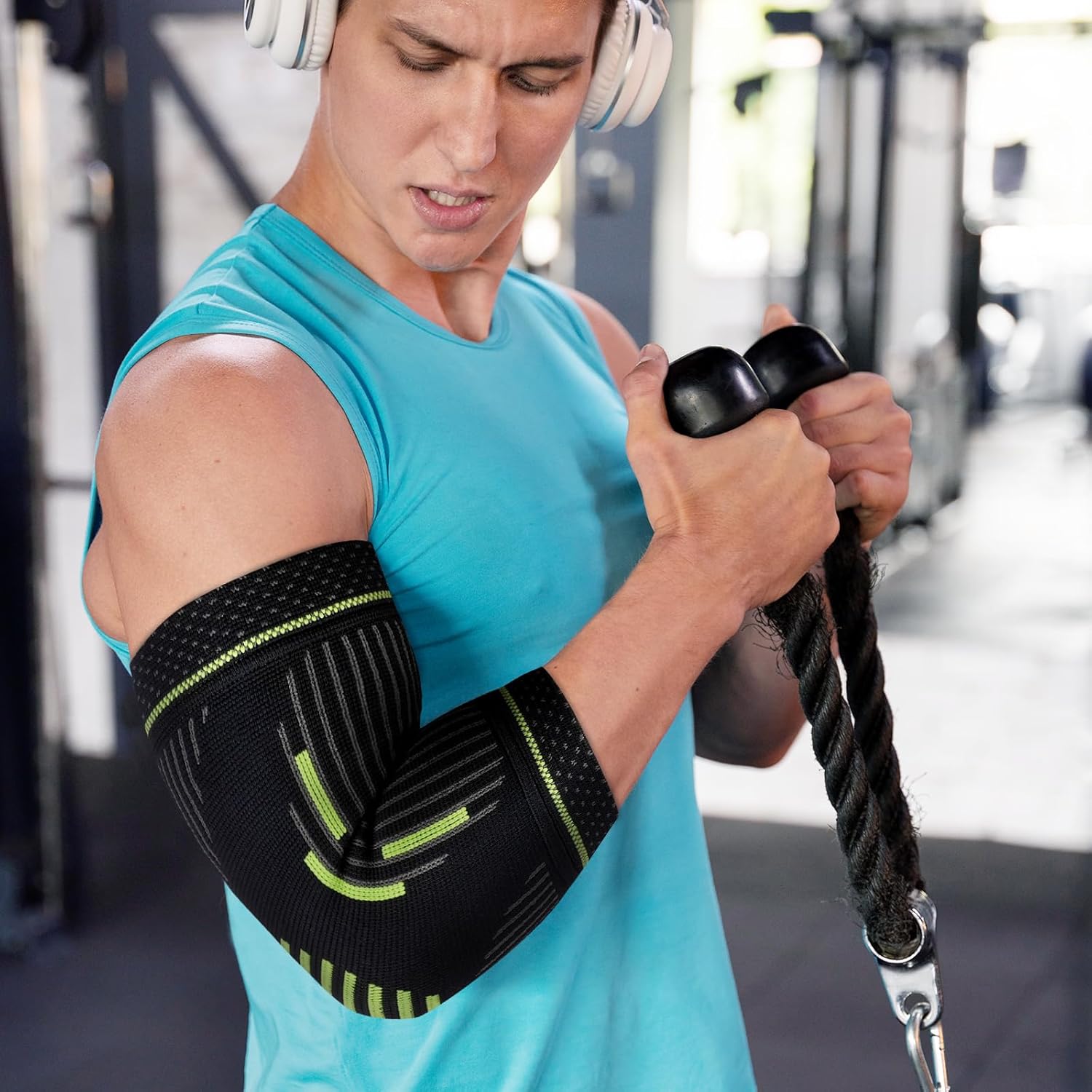 Codera de cobre, manga de compresión de codo, codo para tendinitis y codo de tenista, golfistas ...