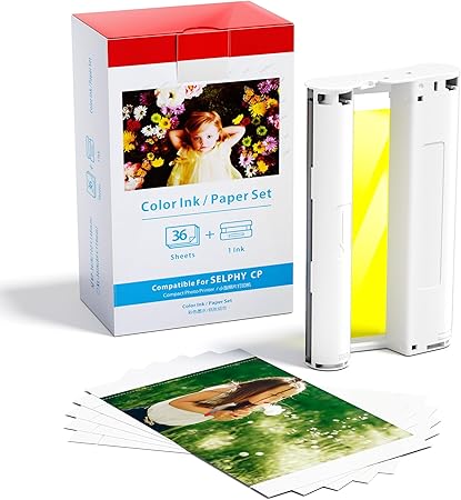 Reemplazo Canon Selphy CP1300 CP1500 Papel y Tinta, KP-36IN 3115B001 ...