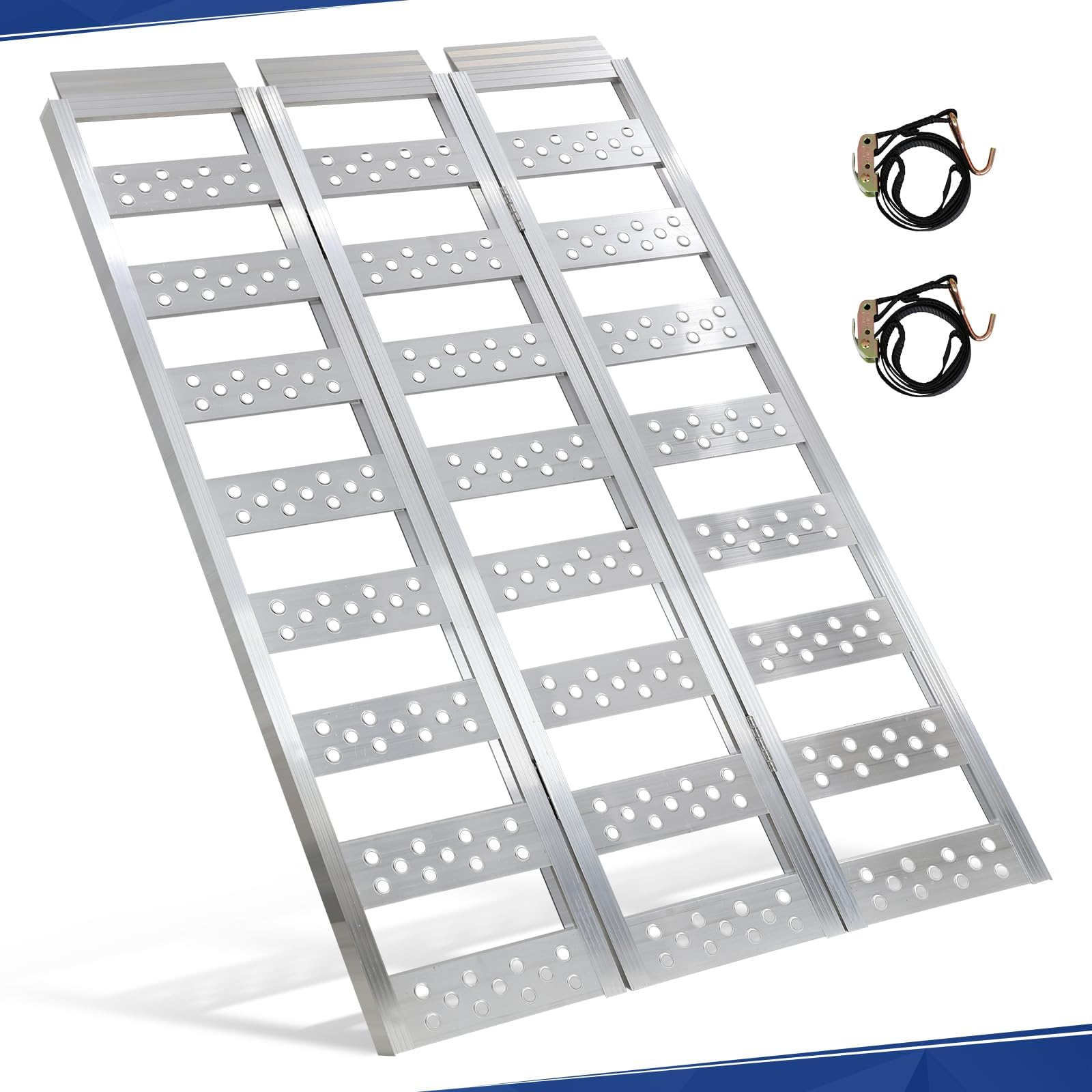 Amazon.com: PENSUN Tri-Fold Ramps with Treads, Full Width Aluminum ...