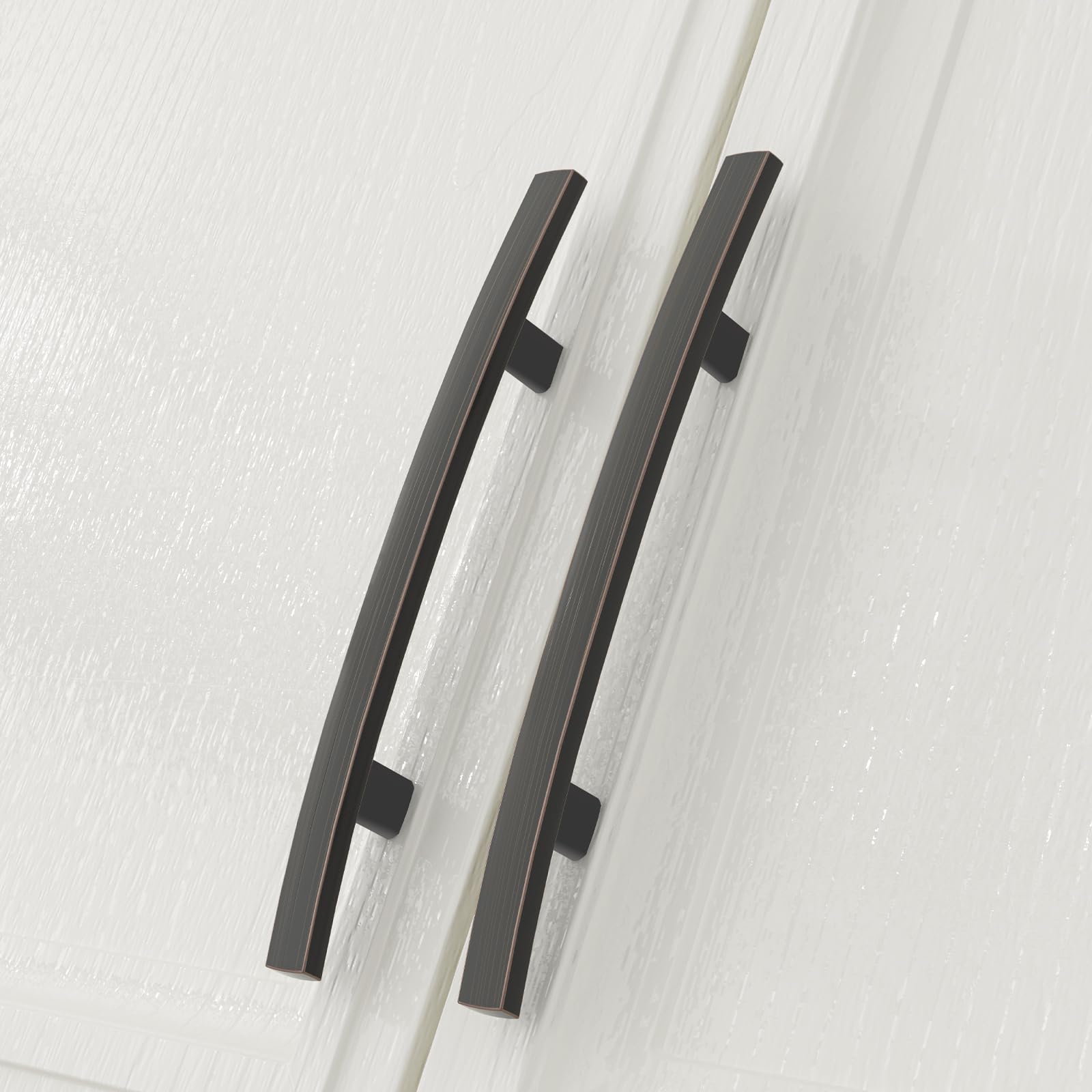 Snapklik.com : 10 Pack Curved Cabinet Handles Oil-Rubbed Bronze, Solid ...