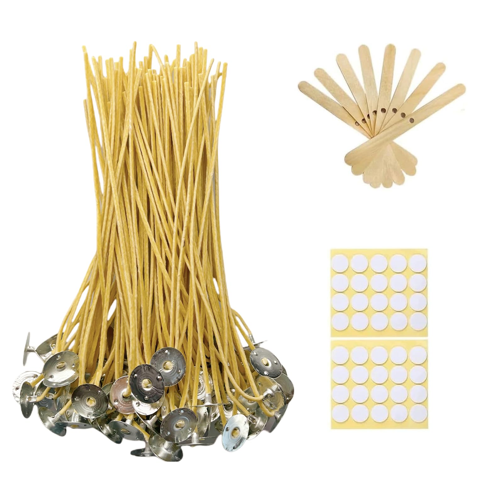 Amazon.com: 100 PCS 8 inch Hemp Candle Wicks 2.5mm Beeswax Candle Wicks ...