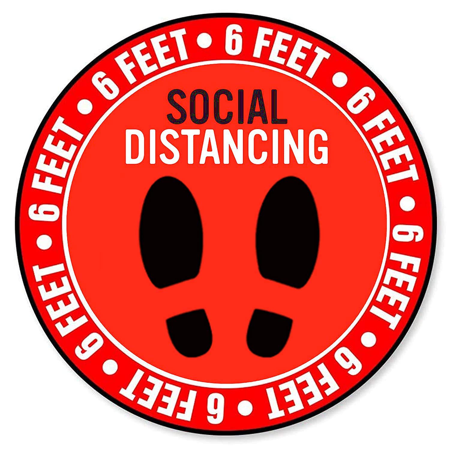 Amazon.com: Pack of 12. Social Distancing Floor Decals Stickers - 8 ...