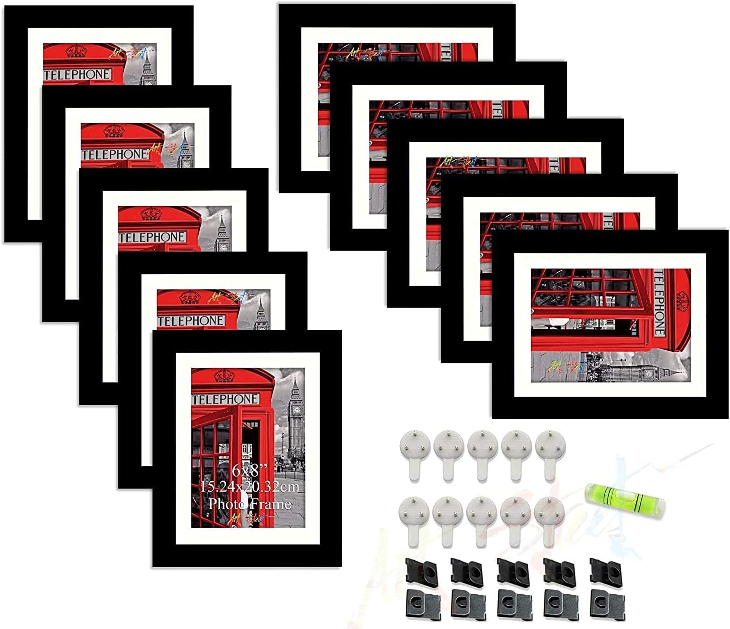 Art Street -Photo Frame Set Black Chief 6 Pcs (Photo Size 8x10 Inches ...