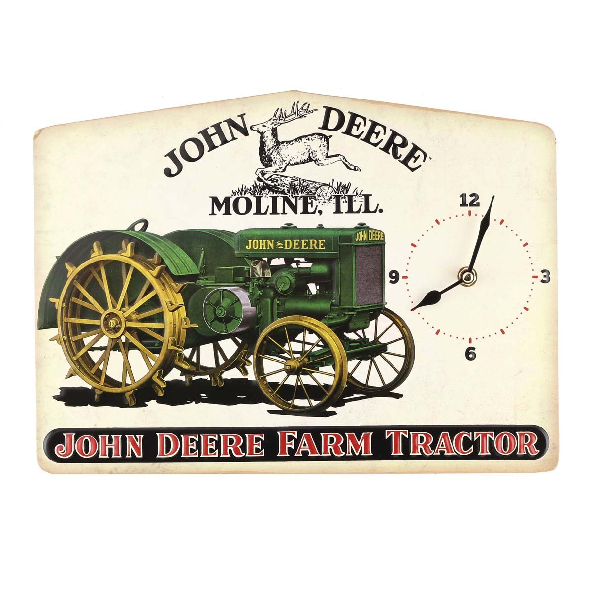 Buy Open Road Brands John Deere Vintage Tractor Clock Embossed Metal ...