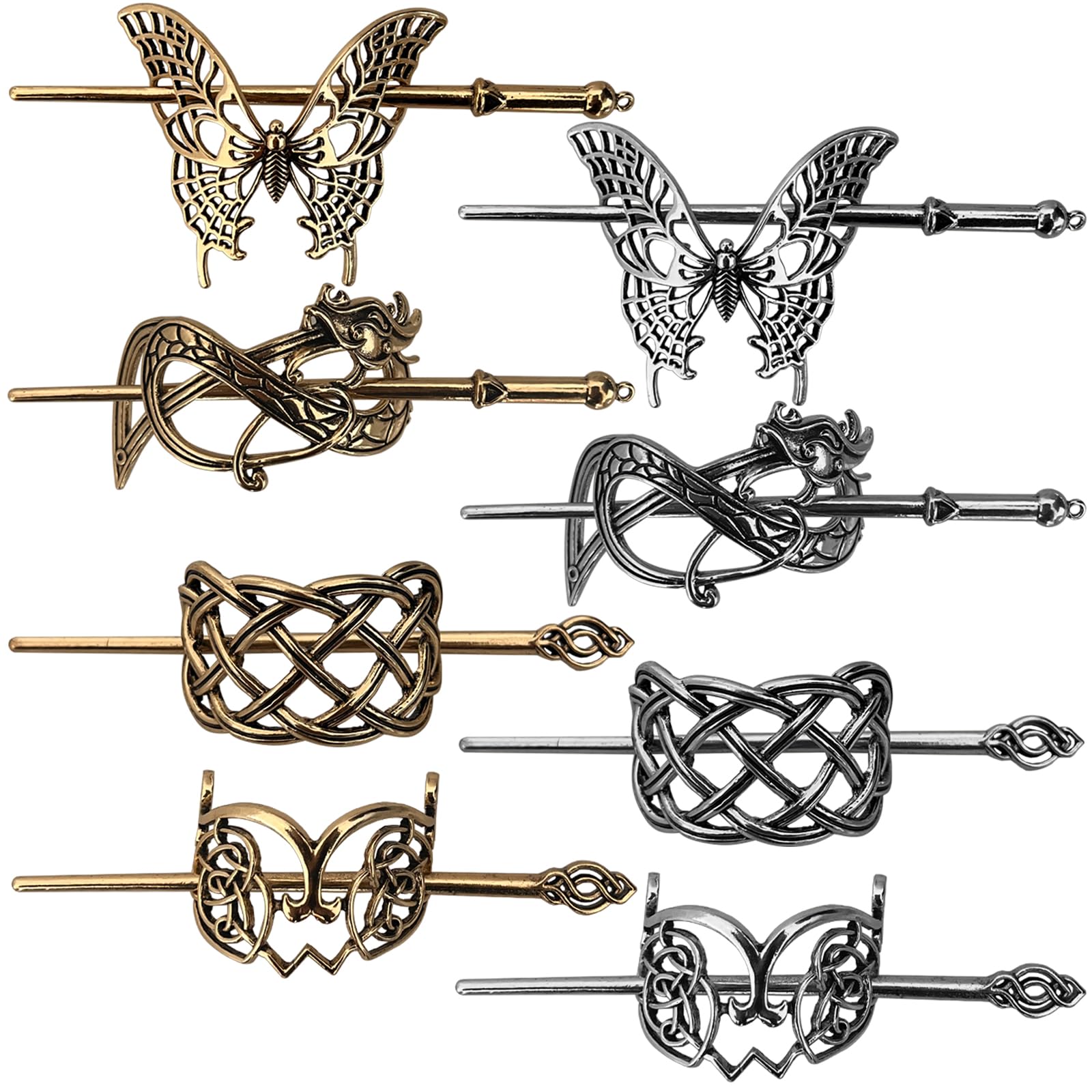 Amazon.com : kiouwnv Viking Metal Hair Pins, 8PCS Vintage Hair Clips ...