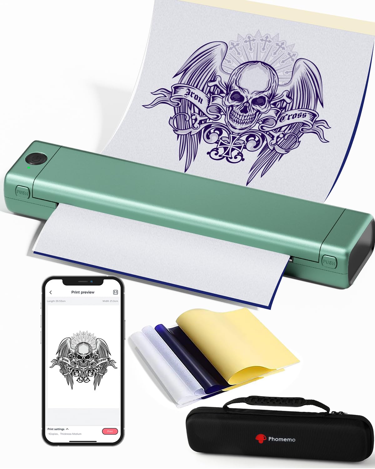 Amazon.com: Phomemo Bluetooth Tattoo Stencil Printer, Inkless Tattoo ...