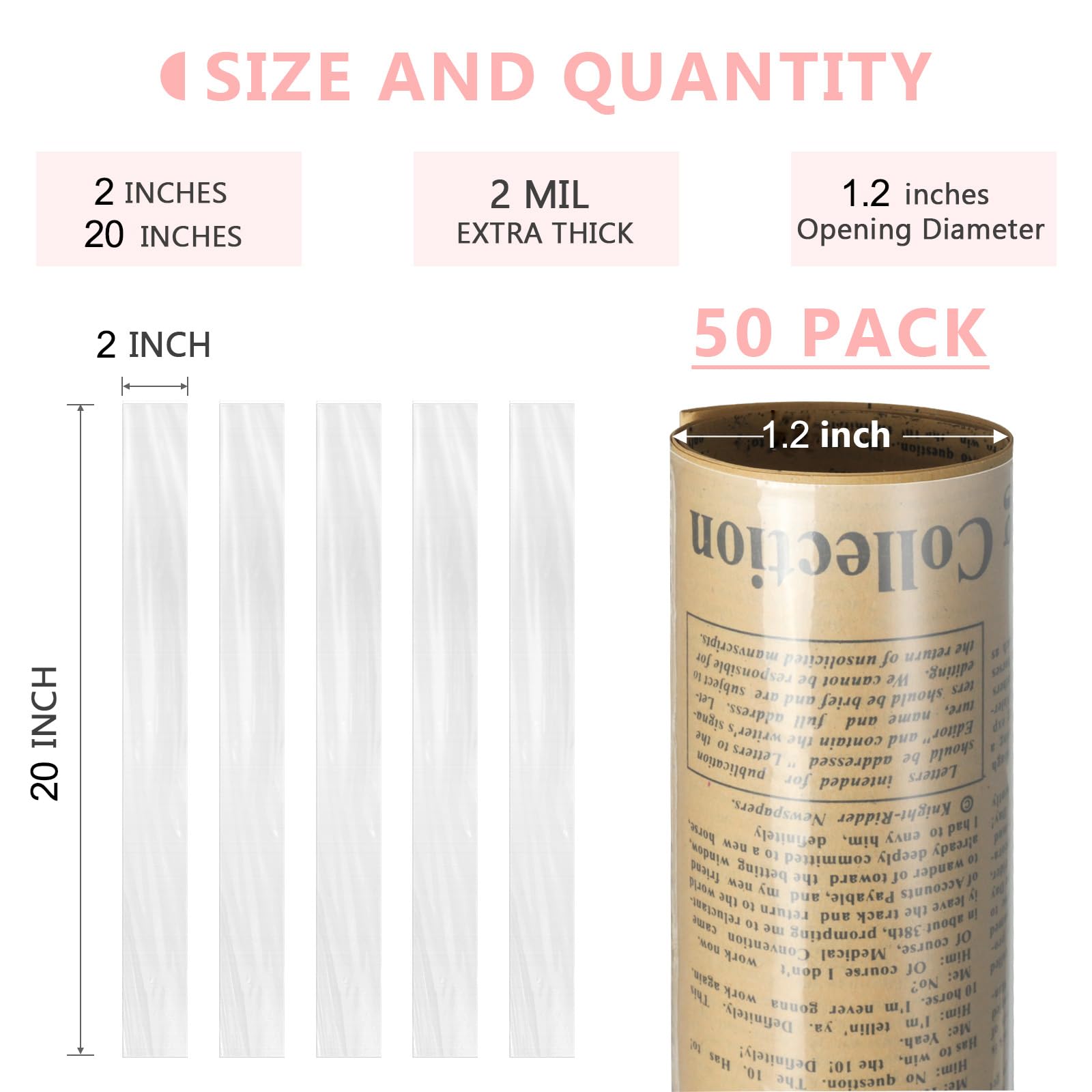 Snapklik.com : Poly Bags 2x20" Poster Bags For 12-15 Inches Posters