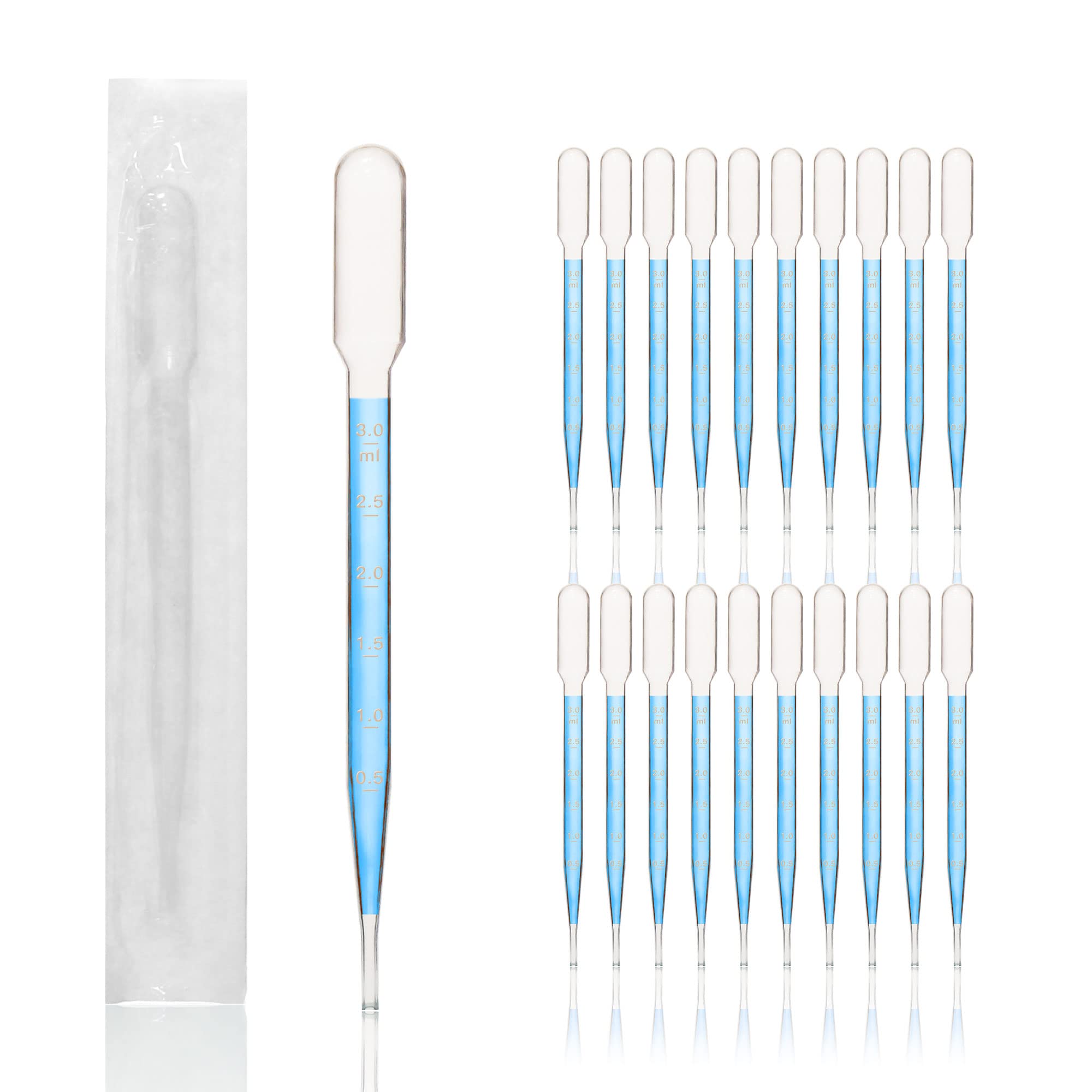 Snapklik.com : 100pcs Sterile Transfer Pipettes, Vol 7ml, 3ml Graduated ...