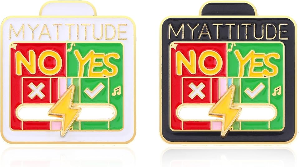 Amazon.com: Jeffdad 2 Pcs YES or NO Creative Lapel Pin, My Social ...