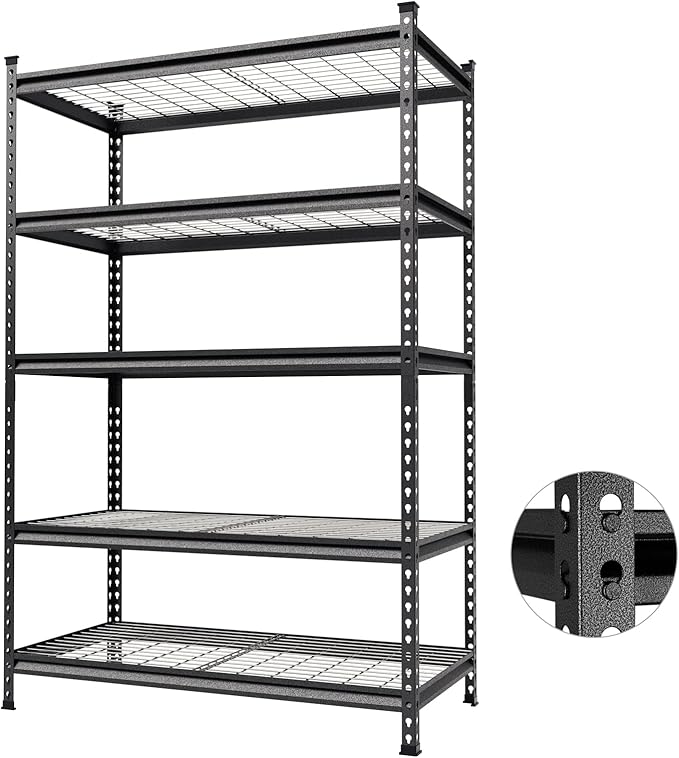 Amazon.com: WORKPRO 5-Tier Metal Storage Shelving Unit, 48”W x 24”D x ...