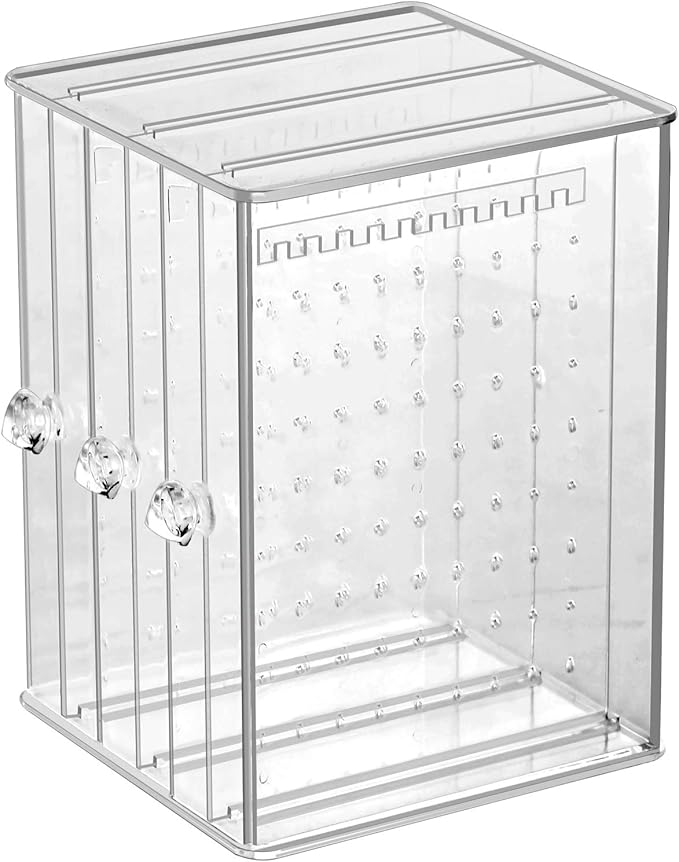 Sooyee Clear Acrylic Jewelry Storage Box,3 Vertical Drawer Earrings ...