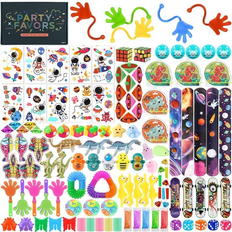 120Pcs Party Favors for Kids, Carnival Prizes, Treasure Chest for Kids ...