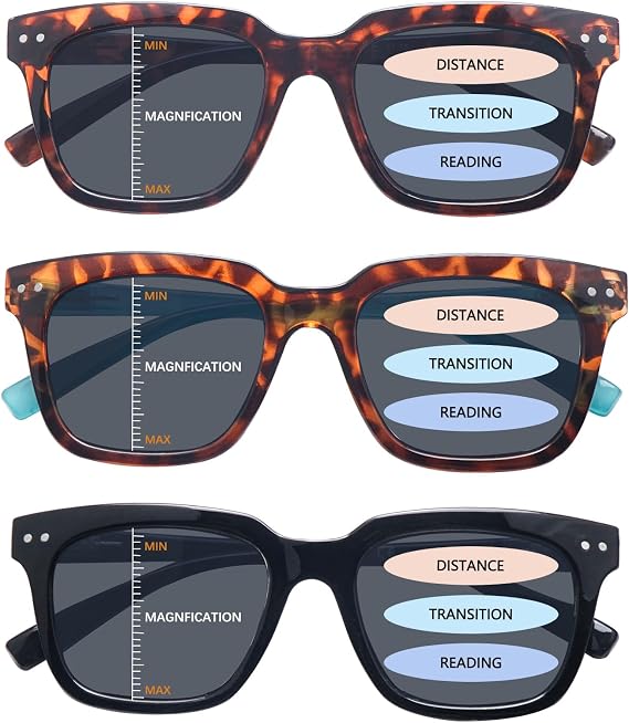 Amazon.com: MAEOWN 3 Pack Fashion Progressive Multifocus Sunglasses for ...