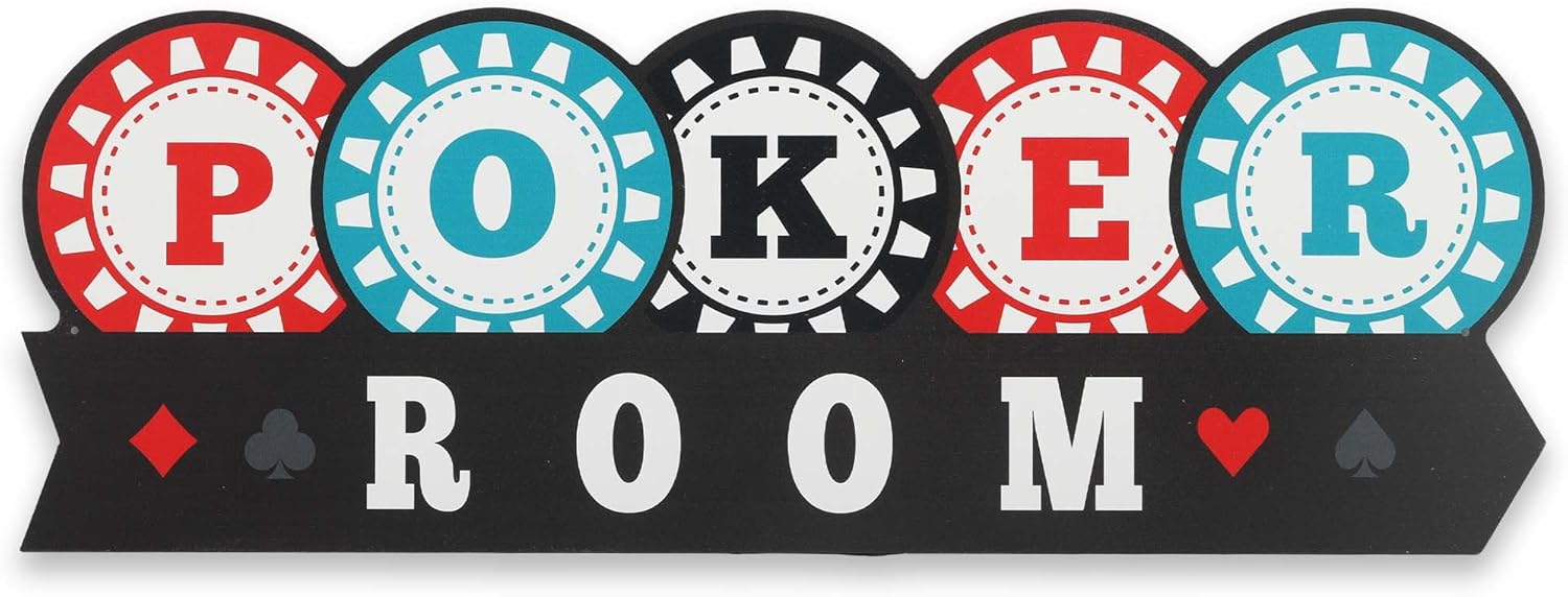 Amazon.com : Poker Room Arrow Metal Sign - Retro Poker Room Sign for ...