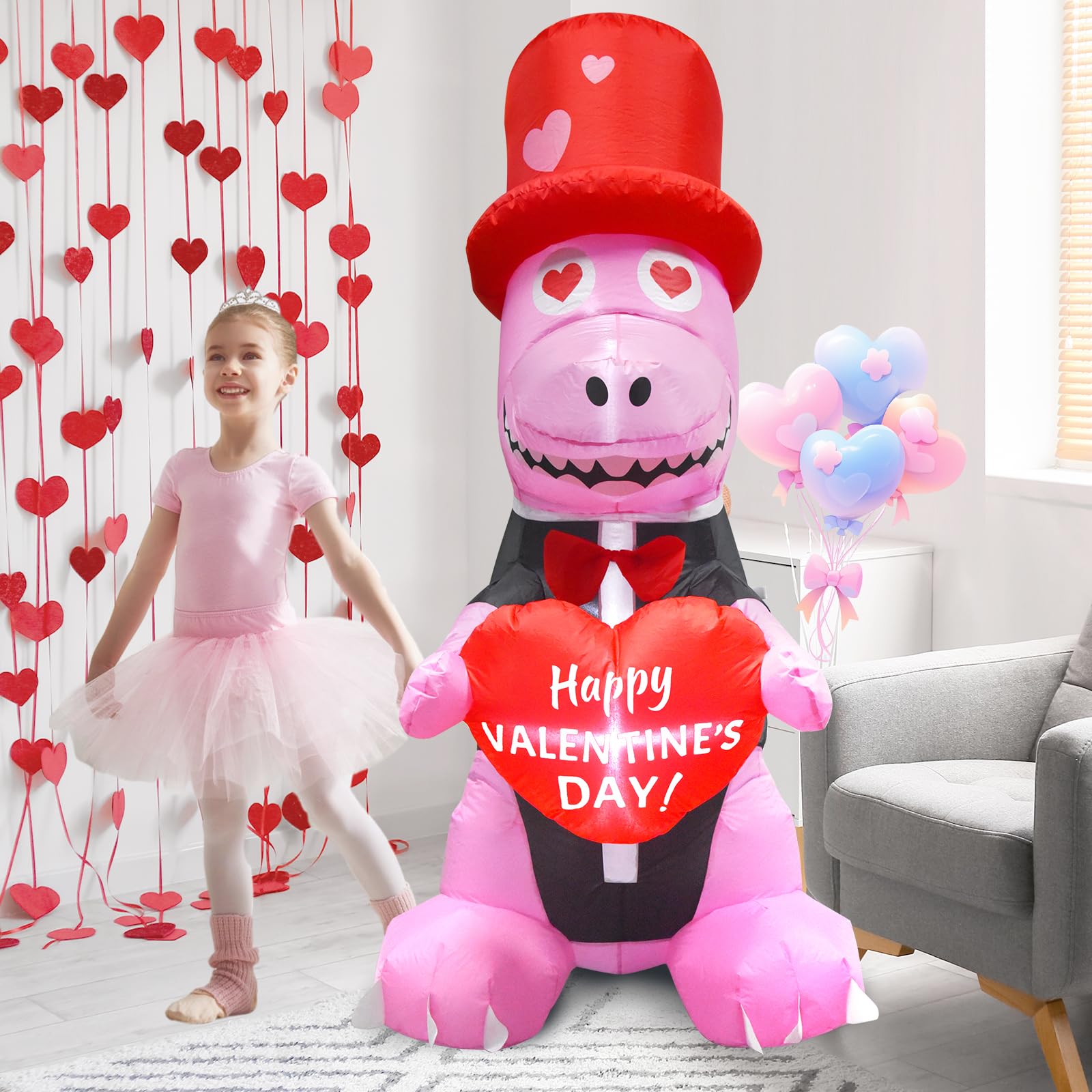 5FT Valentines Day Inflatables Outdoor Decorations, Raymall Valentine ...