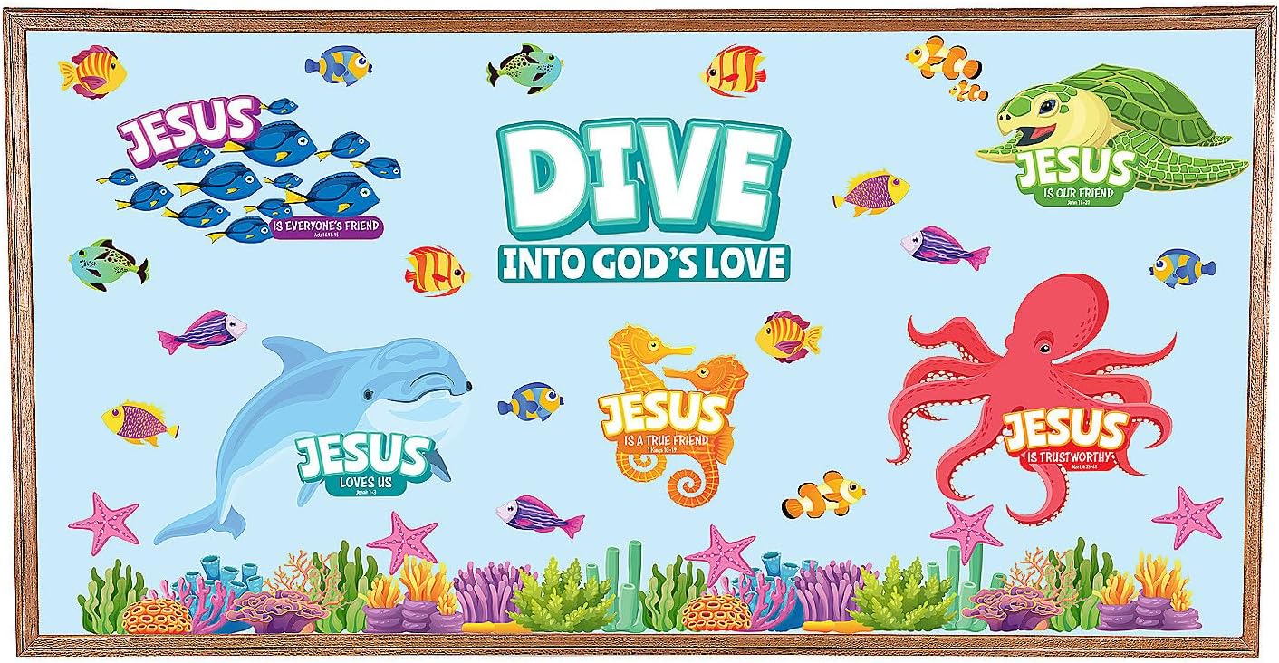 Amazon.com: Fun Express Under The Sea Bulletin Board Set - VBS Vacation ...