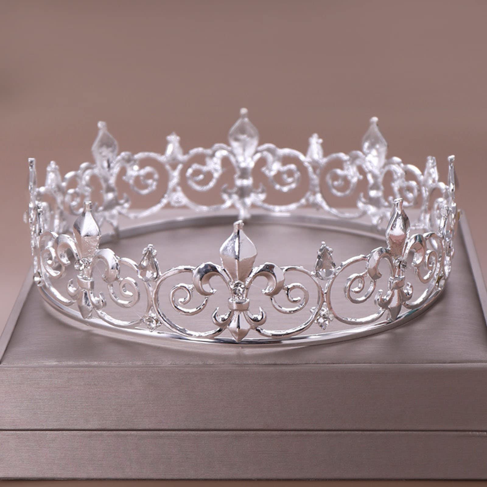 Snapklik.com : LKBBC King Crown For Men - Full Round Metal Royal ...