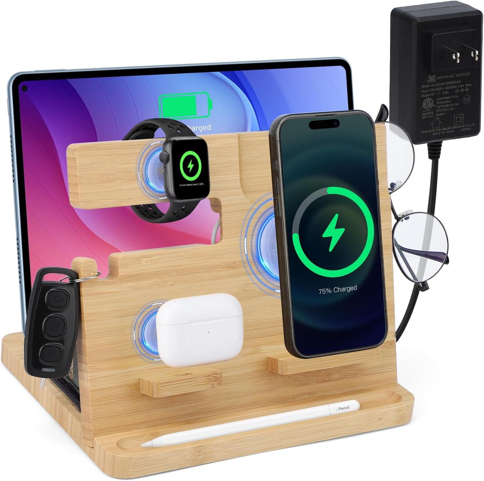 Amazon.com: 4 in 1 Multi Functional Wireless Charging Station Cell ...