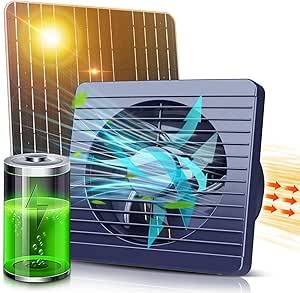Amazon.com: 20W Solar Powered 8inch Fan, IPX7 Waterproof, 6600mAh ...