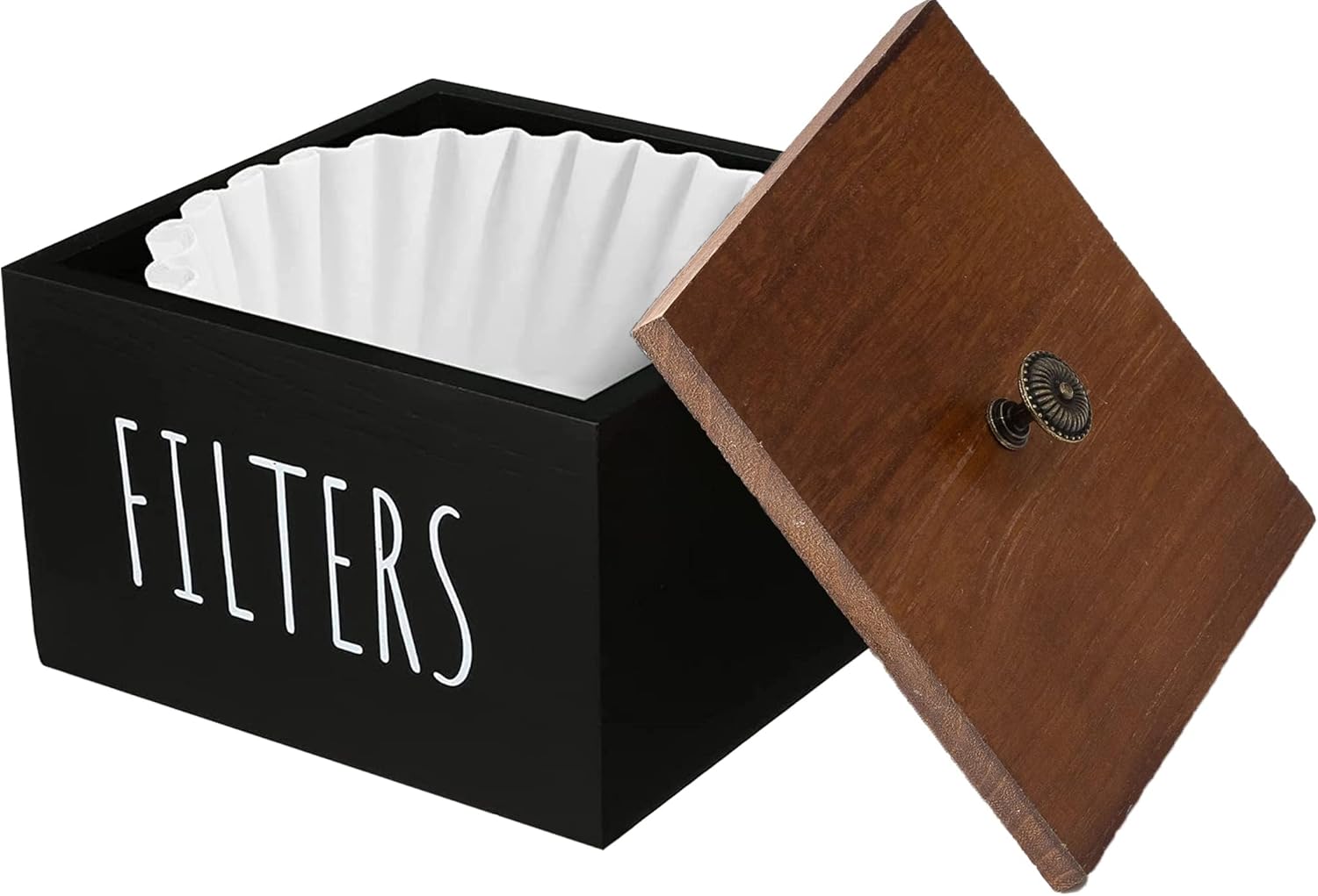 Amazon.com: Coffee Filter Holders for Counter, Wooden Organizer Pour ...