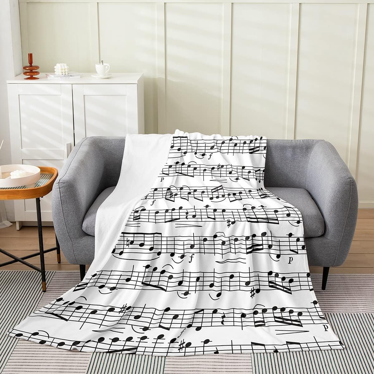 Amazon.com: Simply Home Music Notes Piano & Instruments Afghan Throw ...
