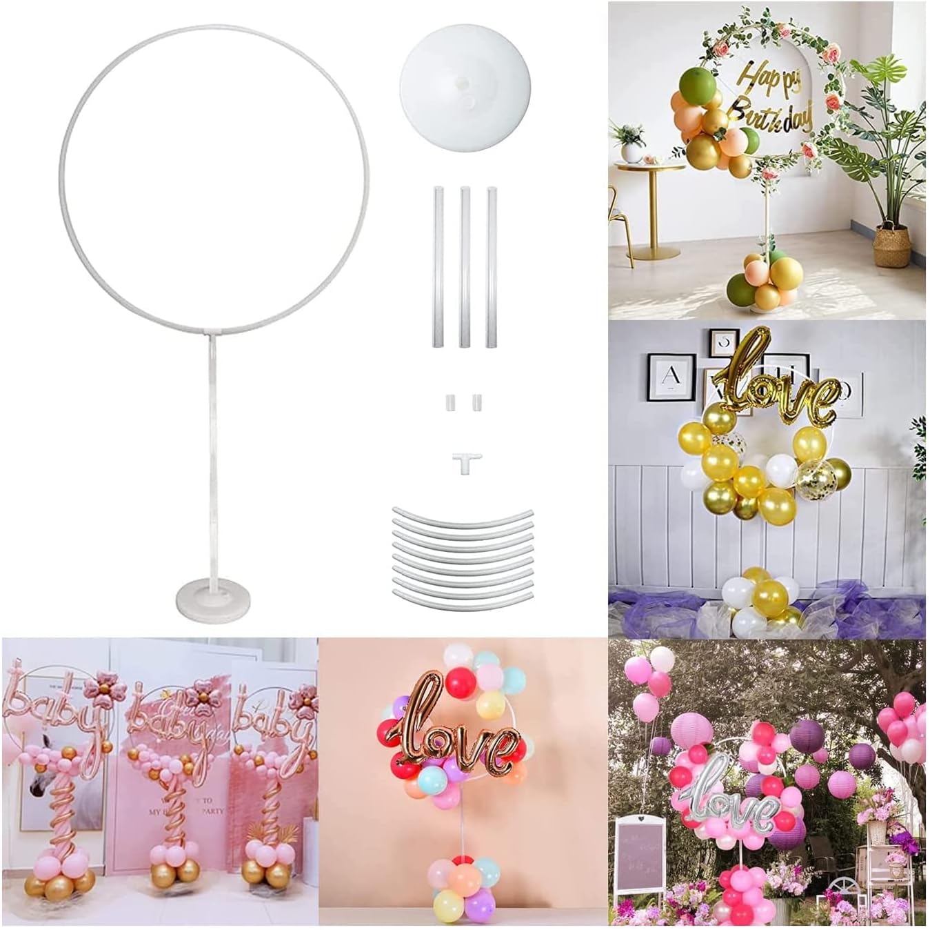 Amazon.com: JALS Acrylic Ring Balloon Stand For Decoration, Pack Of 1 ...