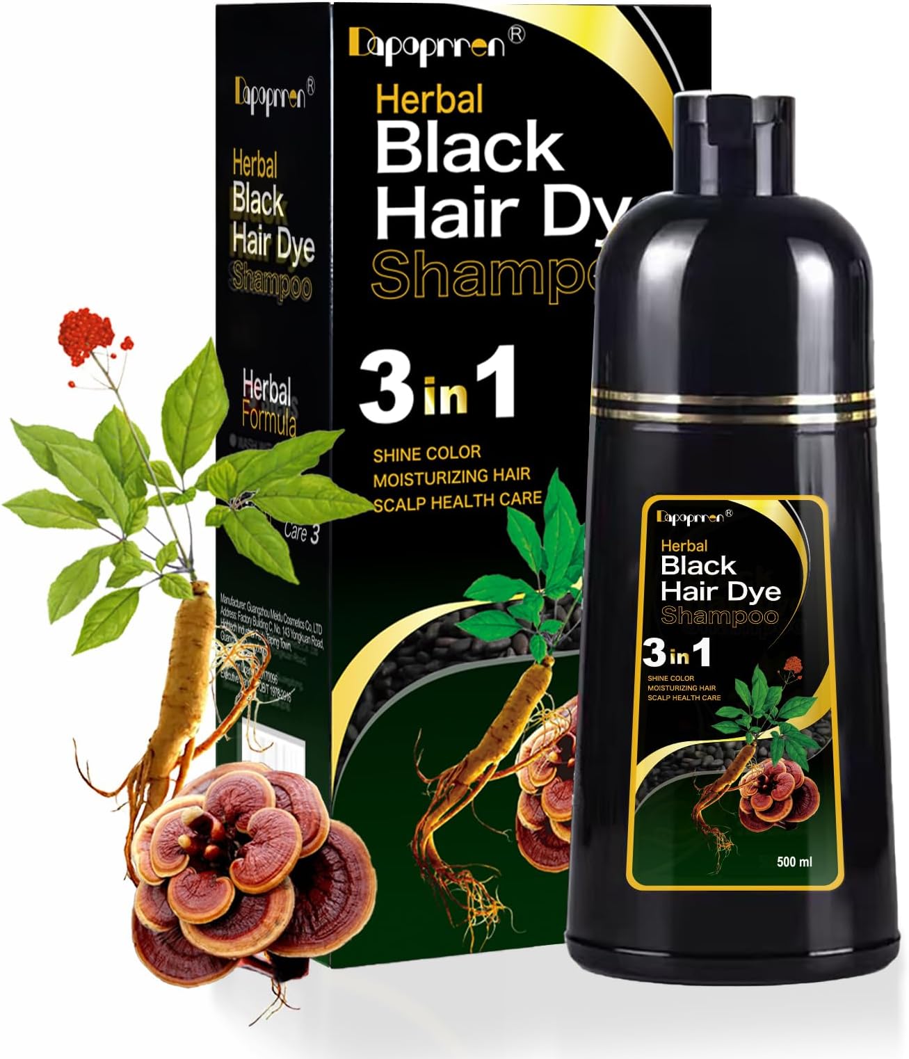 Amazon.com : JUANCHI Hair Dye Shampoo 3 in 1 for Gray Hair, Herbal ...