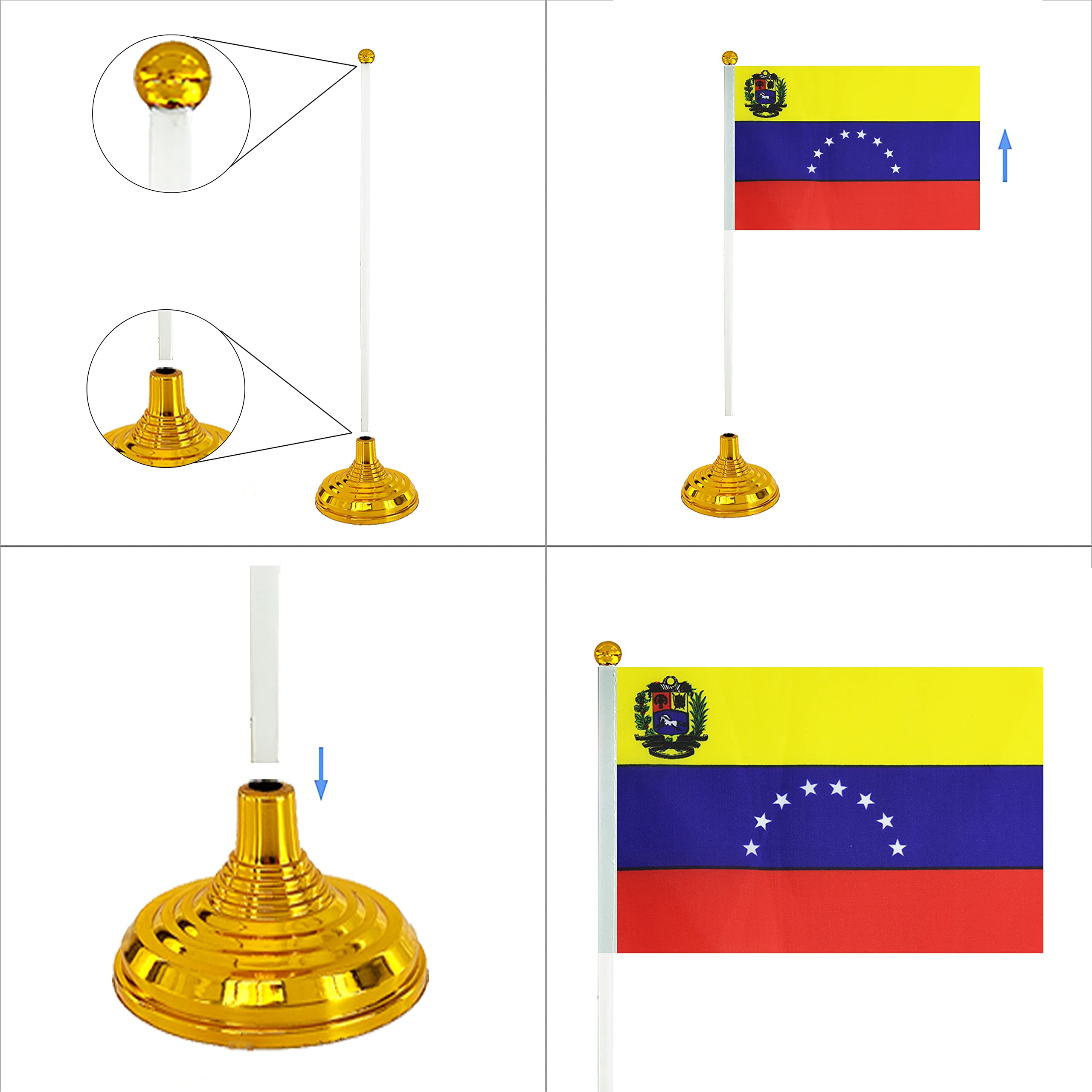 Snapklik.com : WXTWK 12 Pack Venezuela Flag Venezuelan Desk Flag Small ...