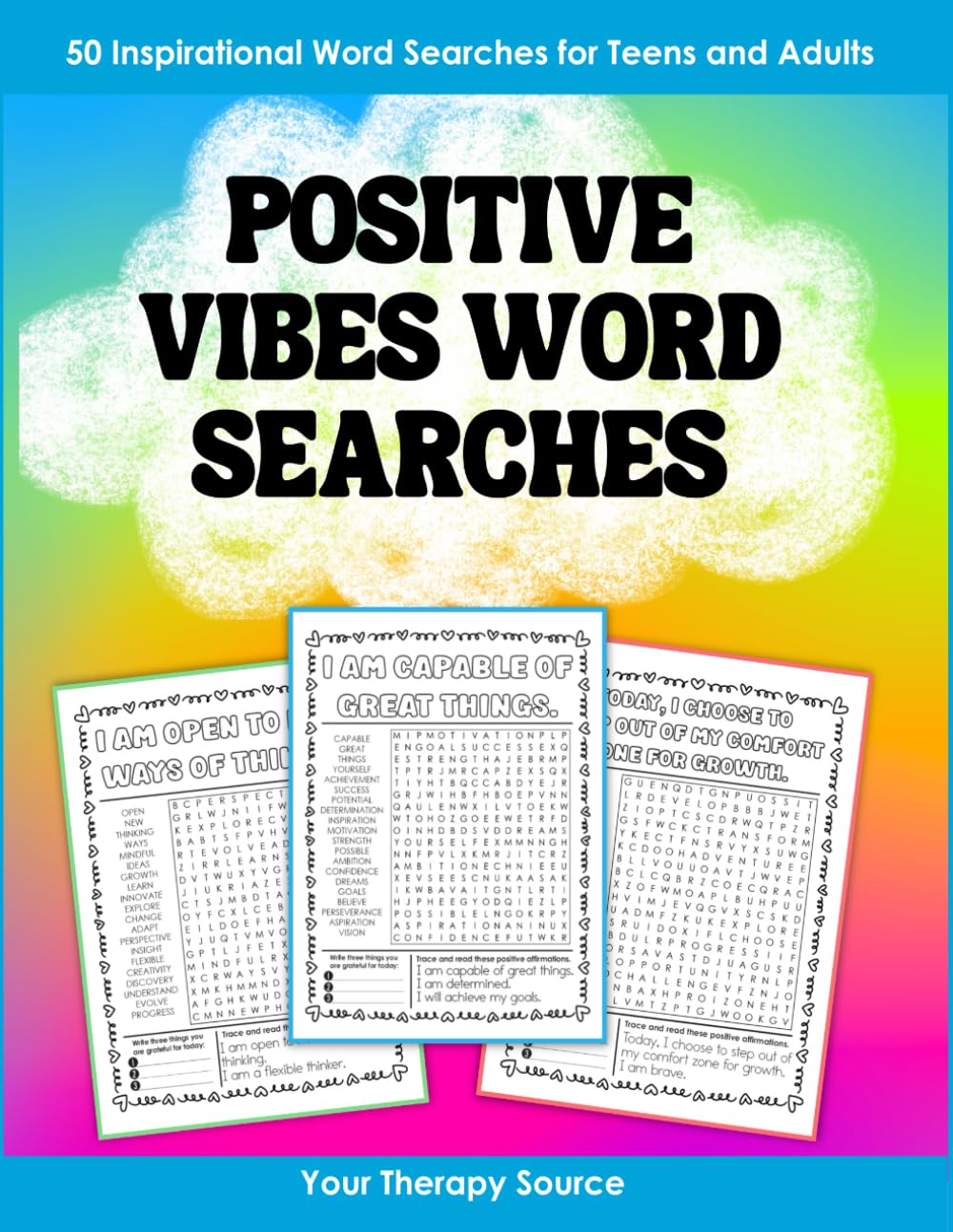 Amazon.com: Inspirational Word Search: Positive Vibes Word Searches for ...