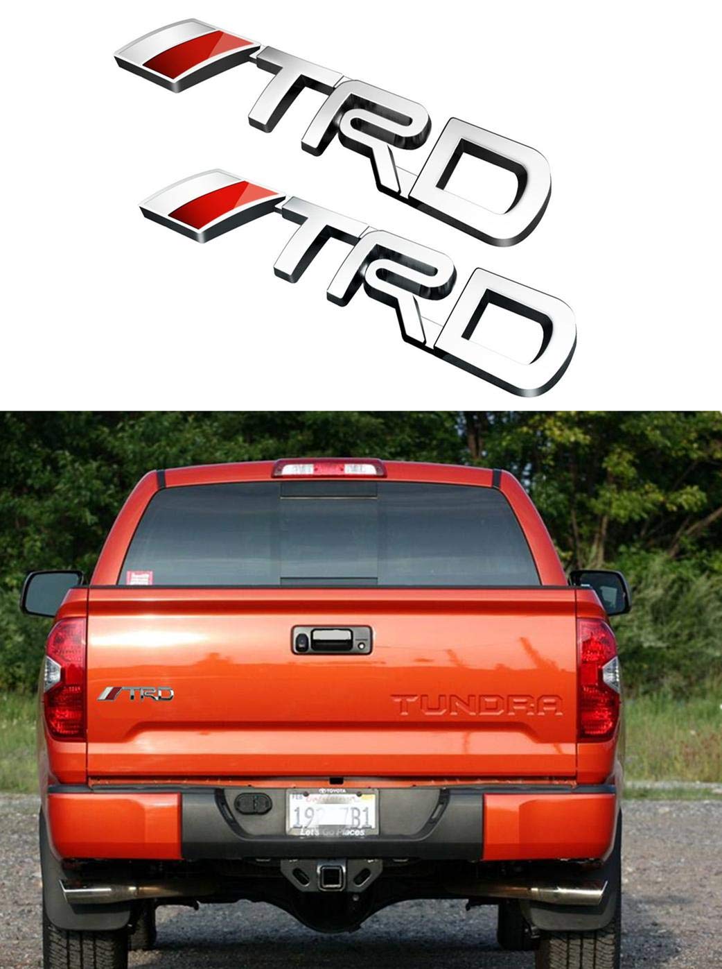 Buy 2Pcs TRD 3D Logo Car Emblem Chrome Stickers Decals Badge Labeling ...