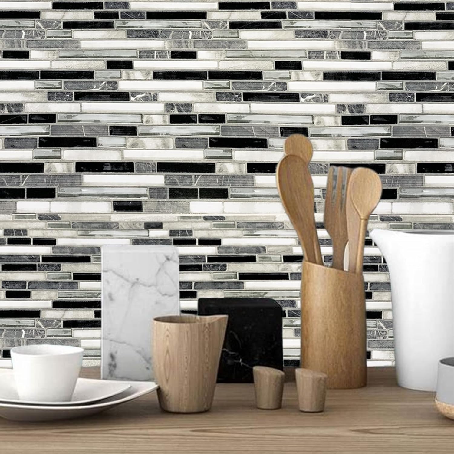 Kitchen Backsplash Wallpaper Peel and Stick Tile Contact Paper 17.51"X ...