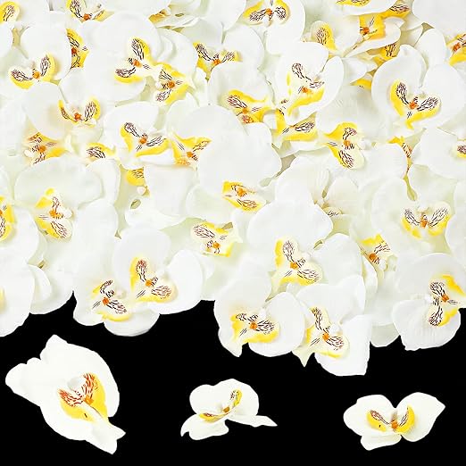 Amazon.com: Janinka 80 Pcs Artificial Orchid Phalaenopsis Silk Flowers ...