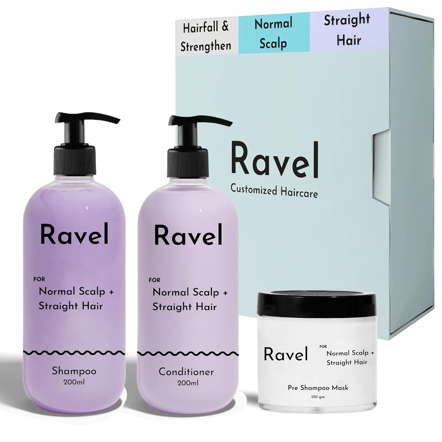 Buy Ravel Customised Hair Care Set For Normal Scalp & Straight Hair ...