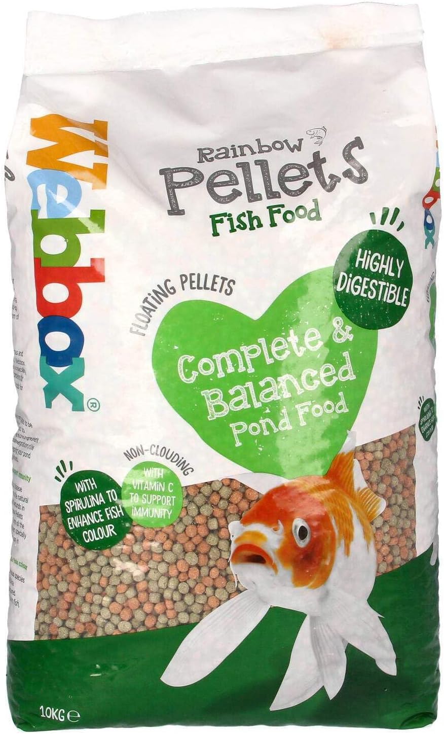 Webbox Complete Rainbow Mixed Pond Pellets Fish Food, 10 kg : Amazon.co ...