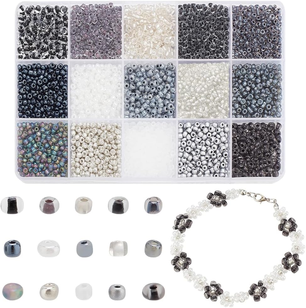 Amazon.com: NBEADS 12500 Pcs 2mm Small Glass Seed Beads for Jewelry ...