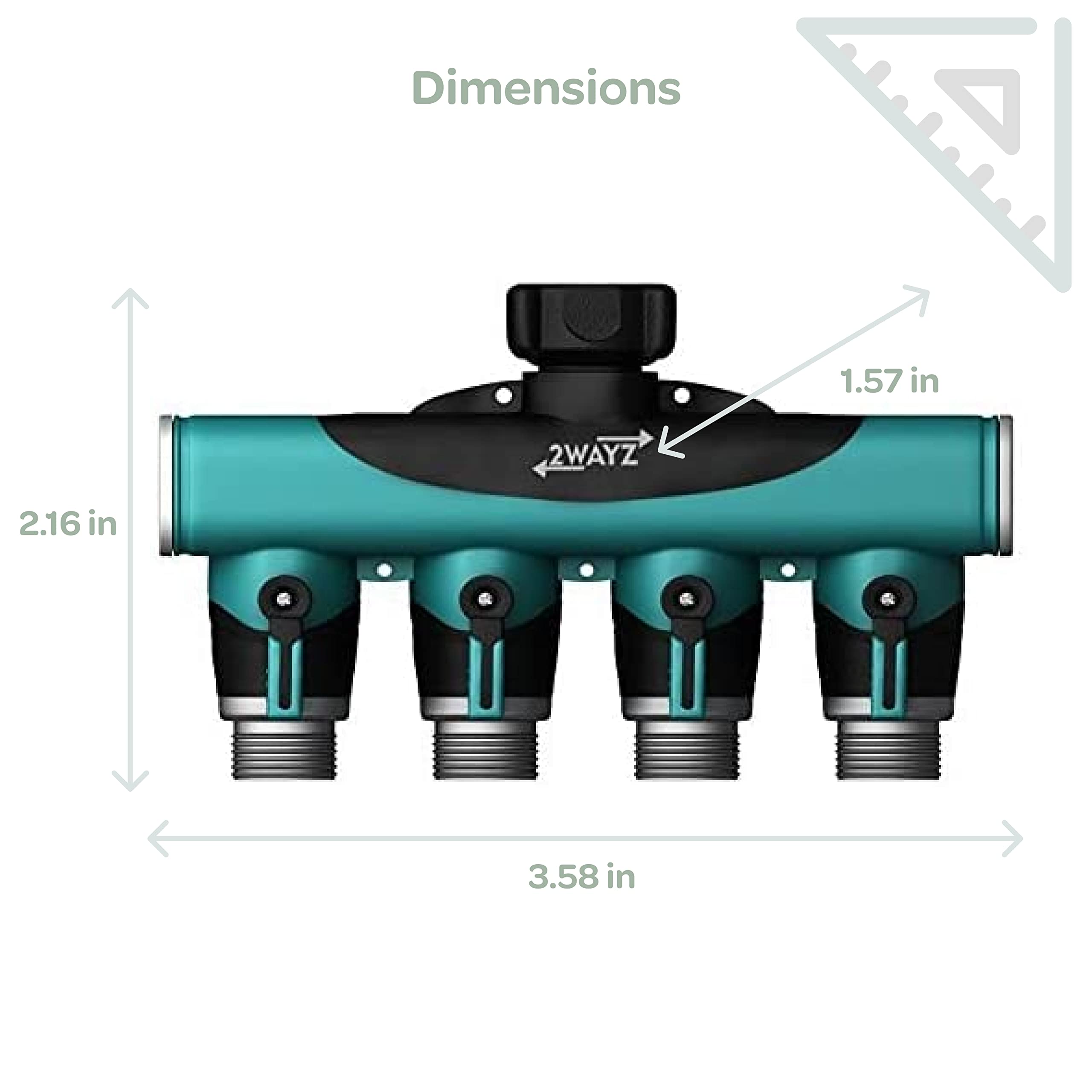 Snapklik.com : Garden Hose Splitter, Heavy Duty, Water Hose Manifold, 4 ...