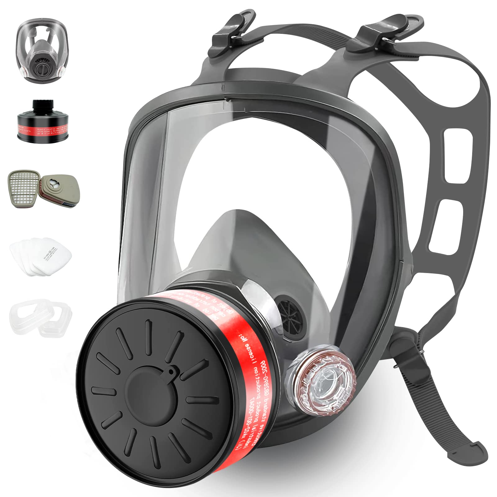 Buy Full Face , Respirator Reusable with 40mm Filter Canister and ...