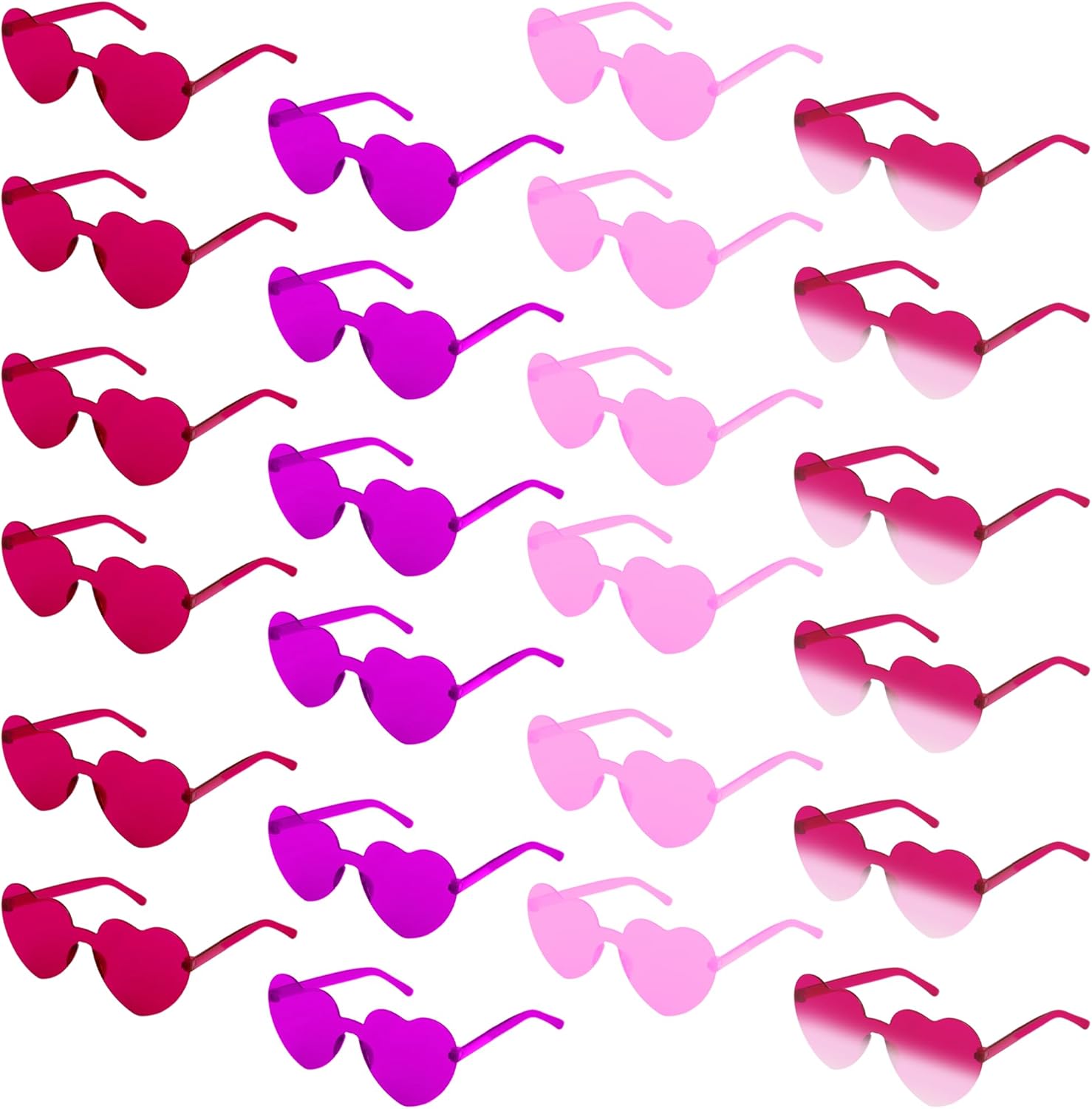 Amazon.com: ArtCreativity Heart Glasses Pack - 24 Heart Glasses (Bulk ...