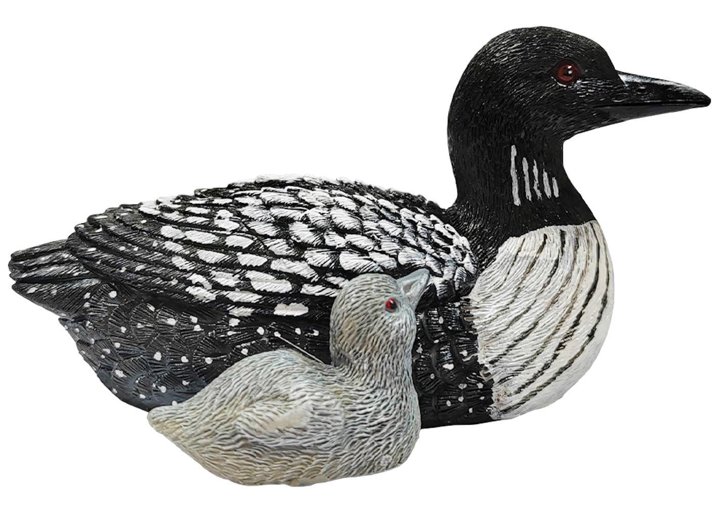 Amazon.com: The Bridge Collection 4" Swimming Loon with Baby Figurine ...