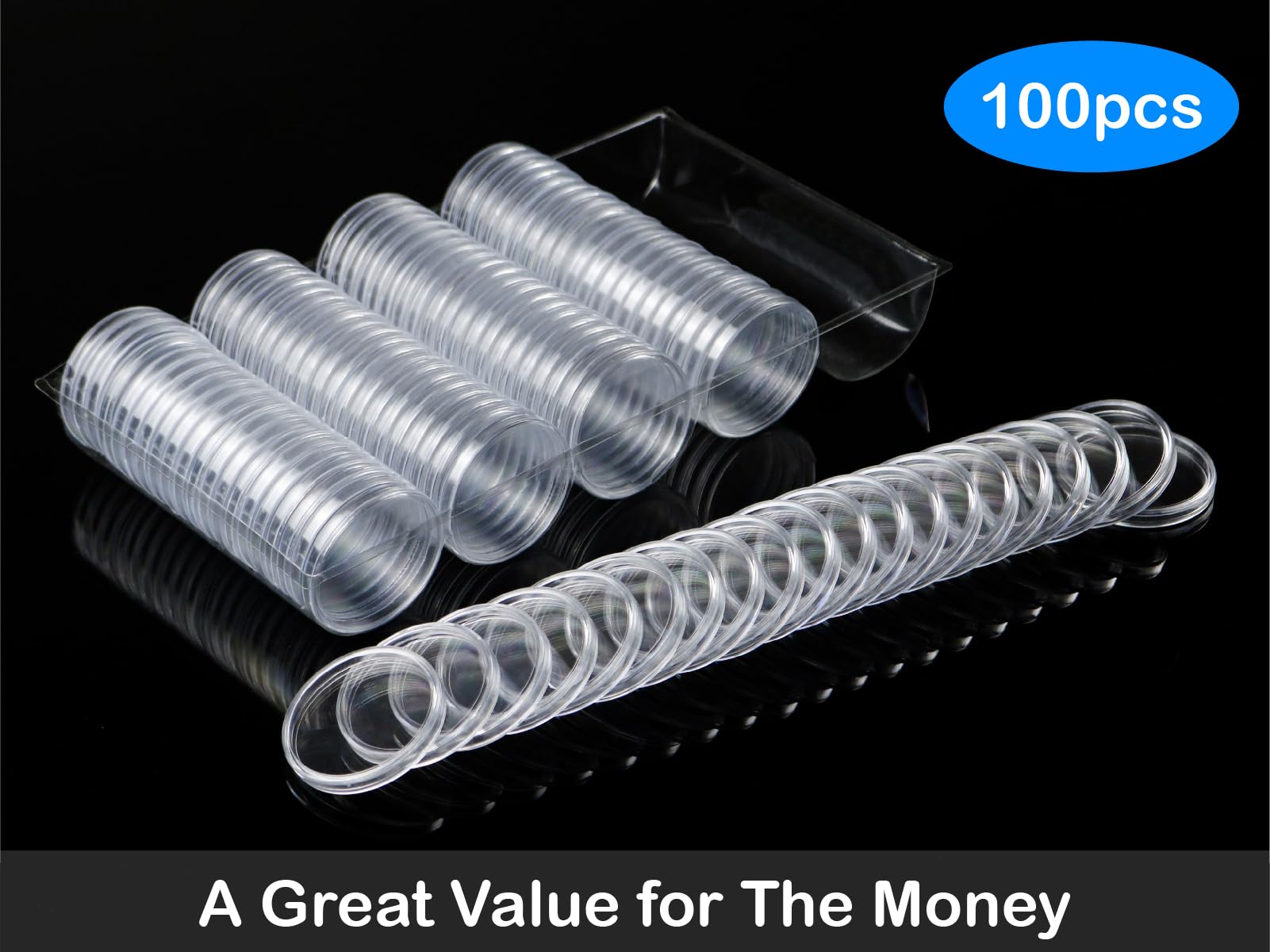 Snapklik.com : 100 Pieces 40mm Coin Capsules, Silver Coin Holder ...
